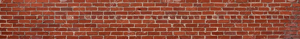 Extremely Long Thin Panorama of Red Brick Wall with Irregular Bricks in ...