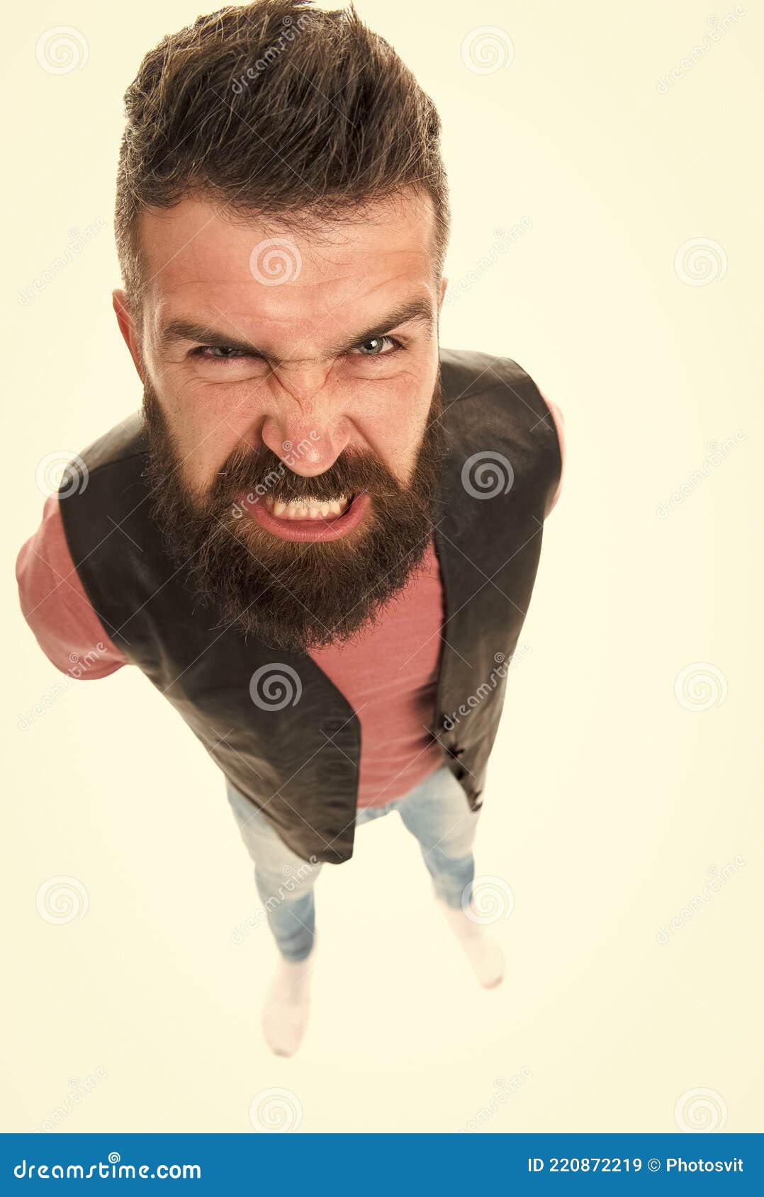 Extremely Mad. Man Aggressive Face Expression Stand White Background ... Extremely Mad. Man Aggressive Face Expression Stand White Background ...