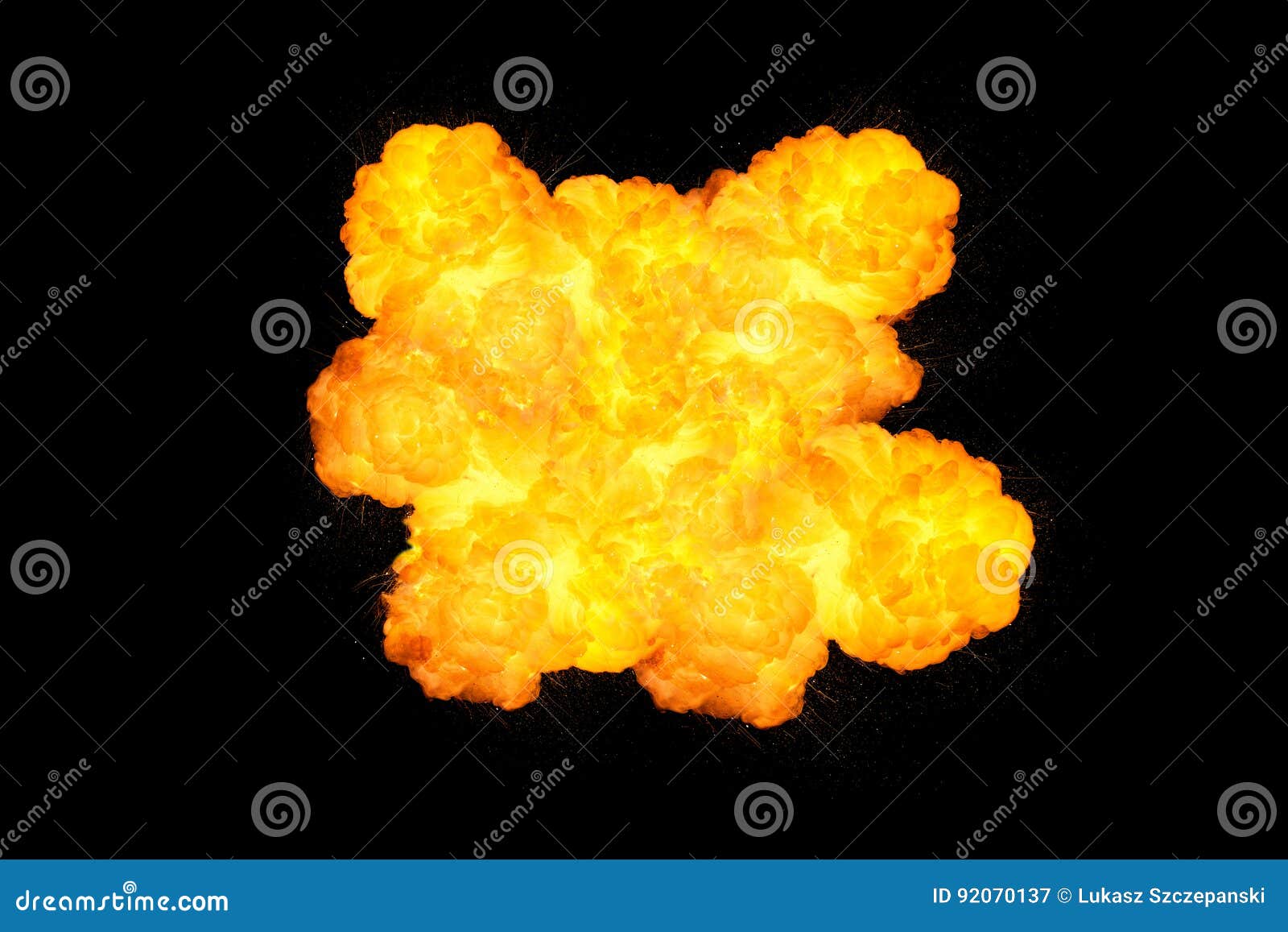 Extremely Massive Fire Explosion, Orange Color with Sparks Stock ...