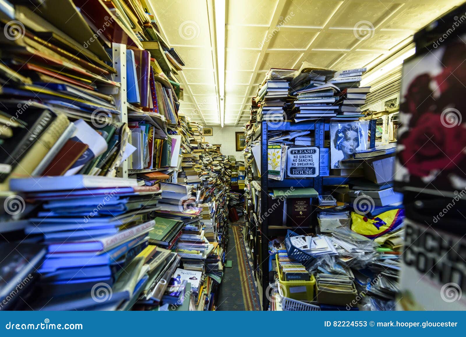 Extremely messy bookshop editorial stock photo. Image of disarray ...