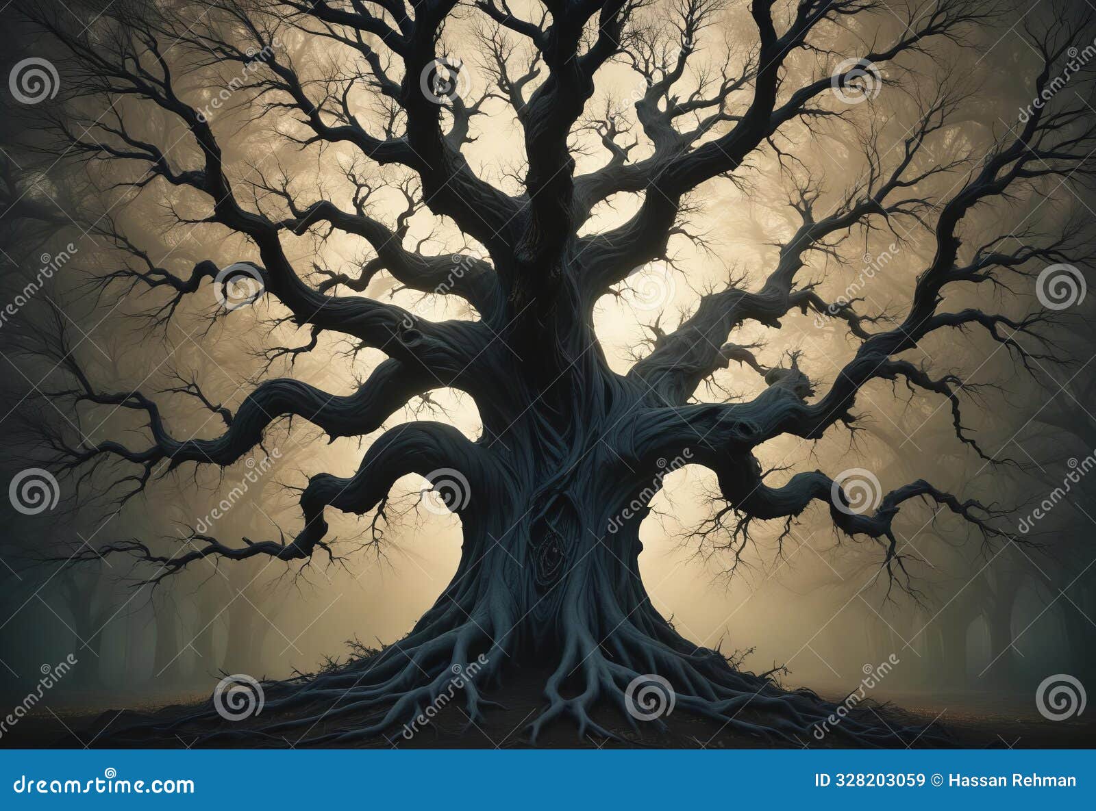 Extremely Realistic Photography of Tree, Dark Background Stock ...