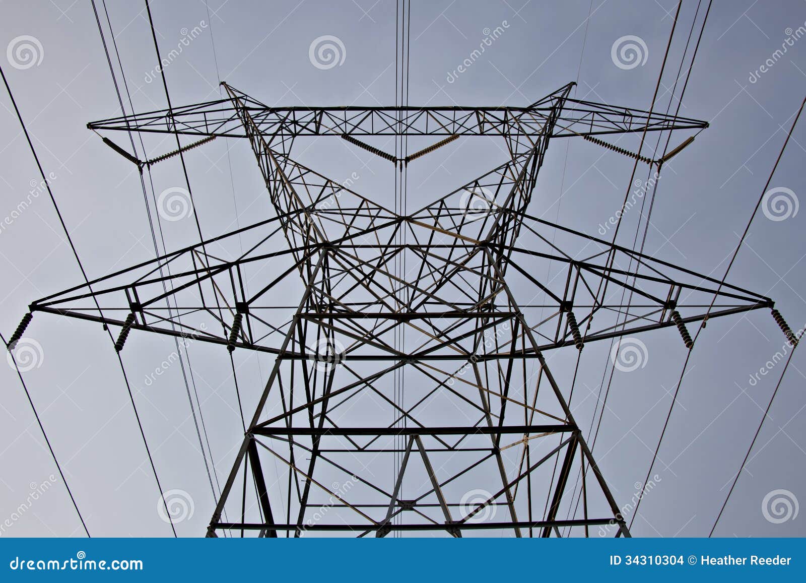 Extremely Tall Electrical Tower and Power Lines Stock Photo - Image of ...