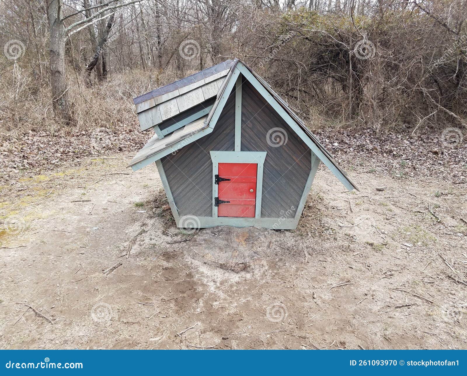 Extremely Tiny House or Home with Small Red Door Stock Photo - Image of ...