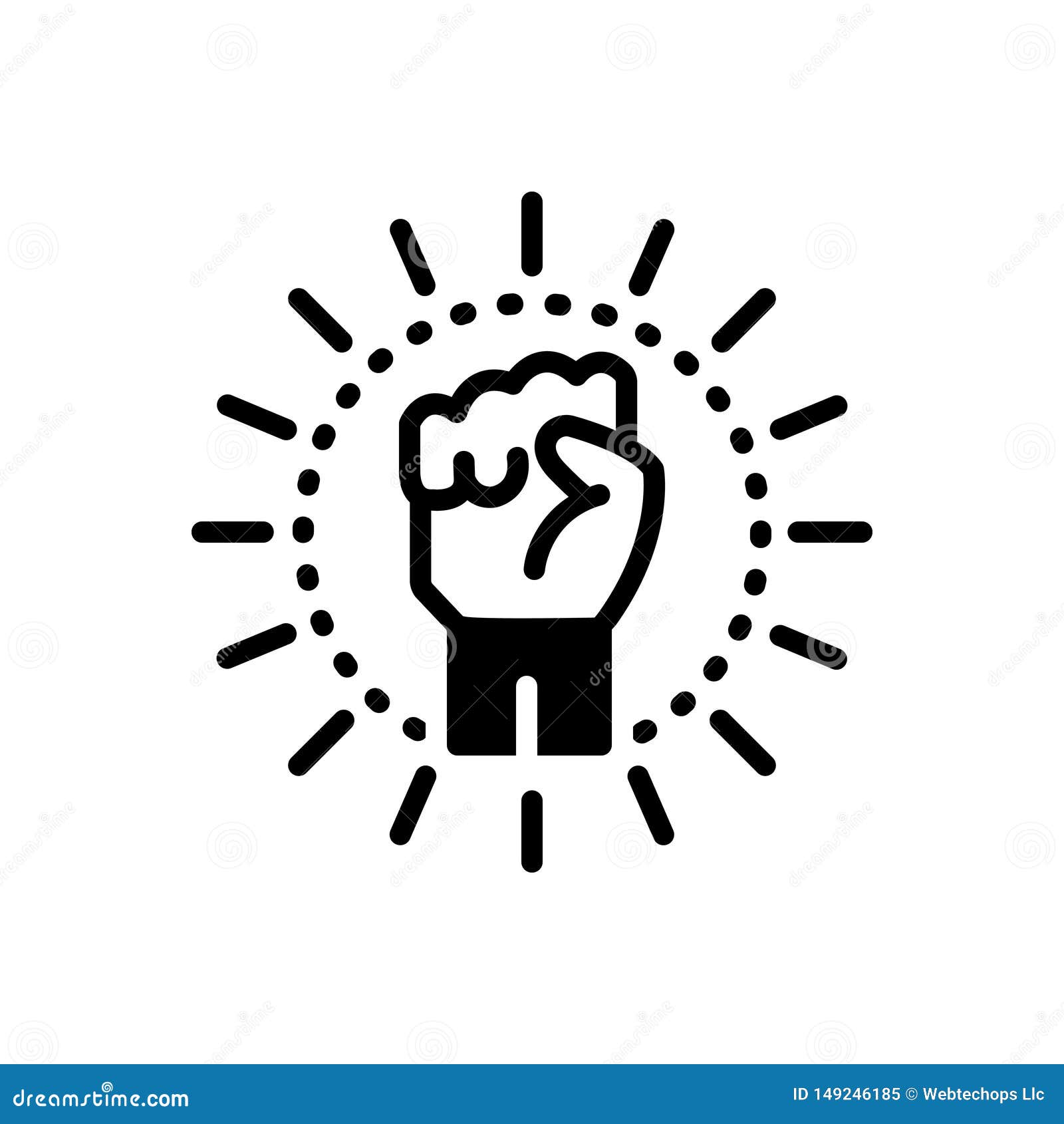 Black Solid Icon for Extremism, Hand and Putsch Stock Vector ...