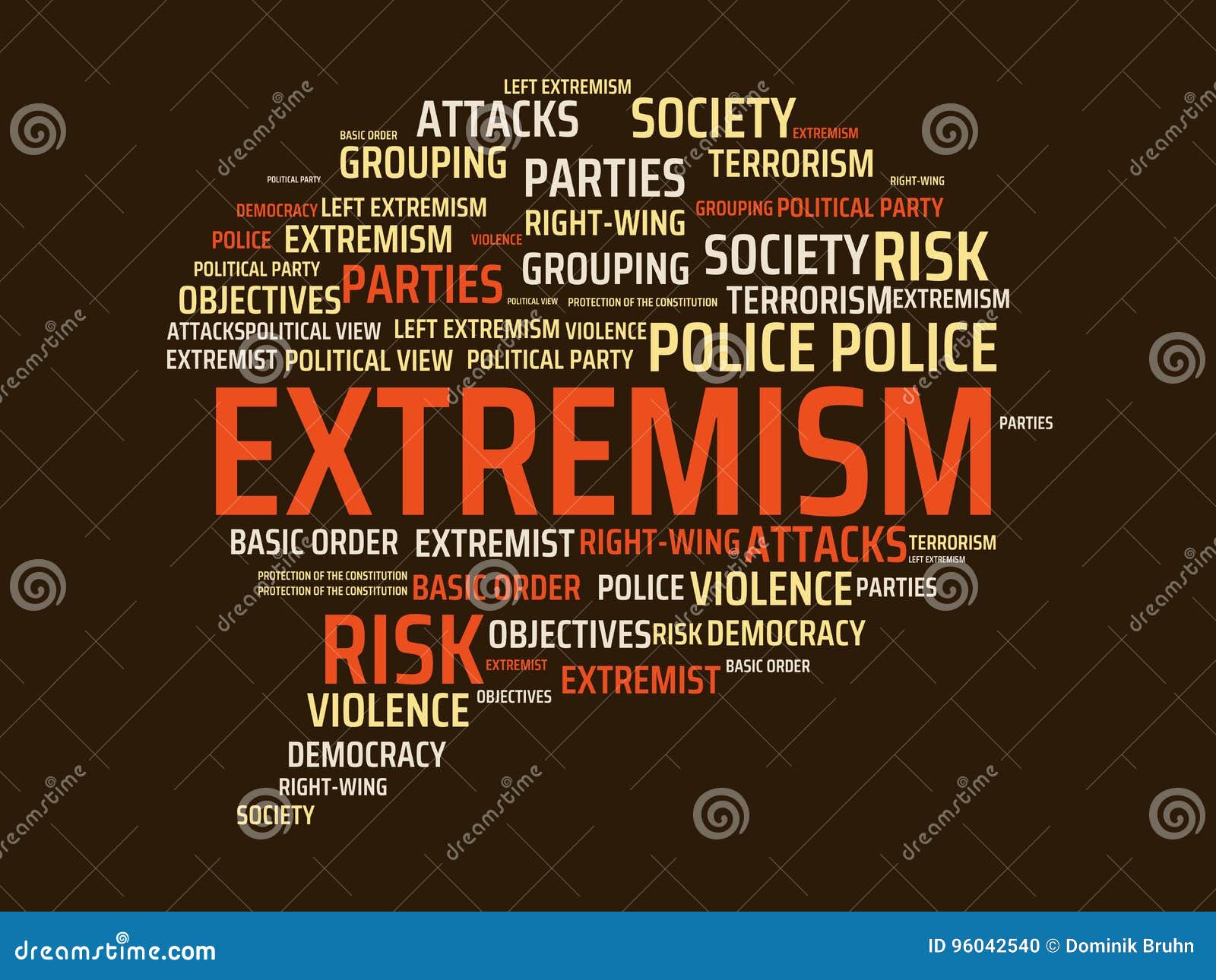 EXTREMISM - Image with Words Associated with the Topic EXTREMISM, Word ...