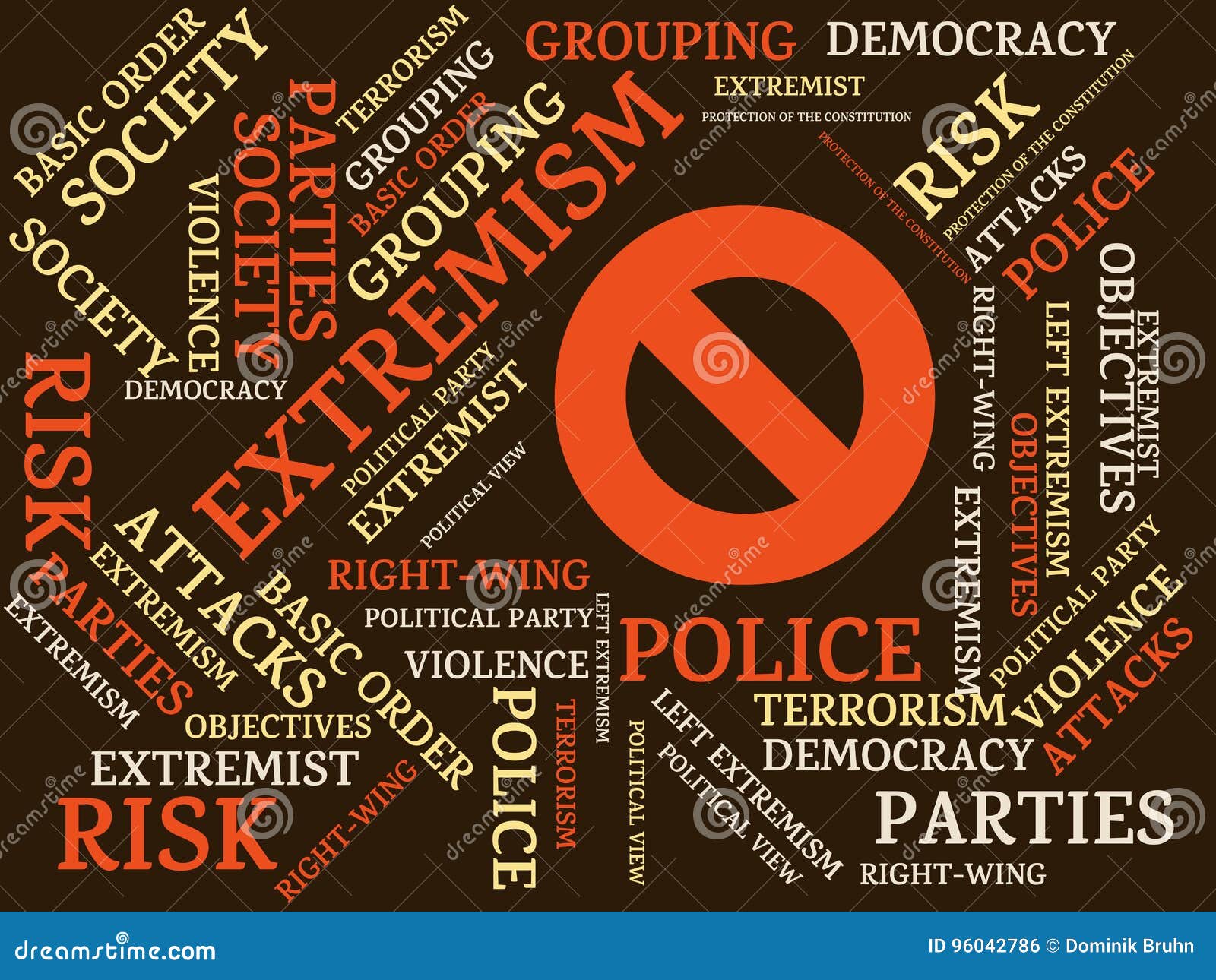 EXTREMISM - Image with Words Associated with the Topic EXTREMISM, Word ...