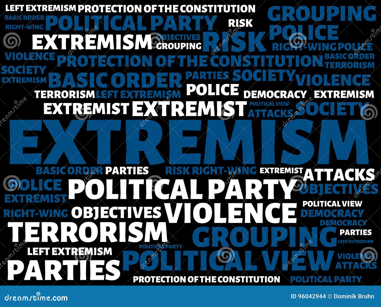 EXTREMISM - Image with Words Associated with the Topic EXTREMISM, Word ...