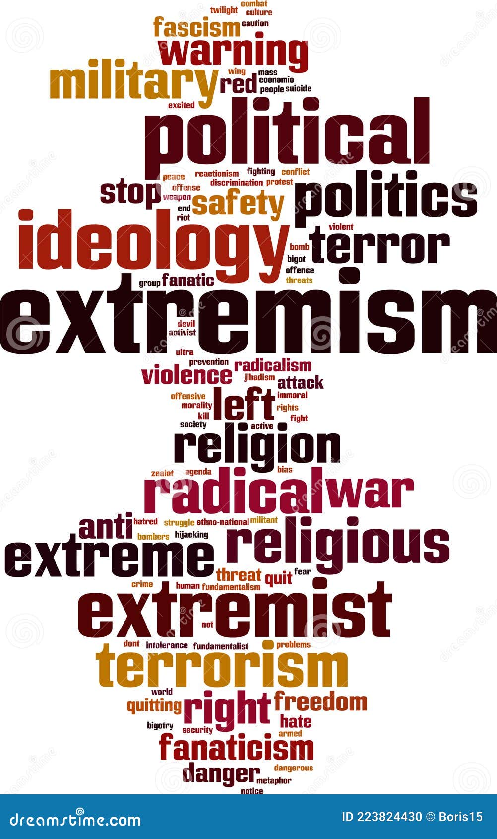 Extremism word cloud stock vector. Illustration of politics - 223824430