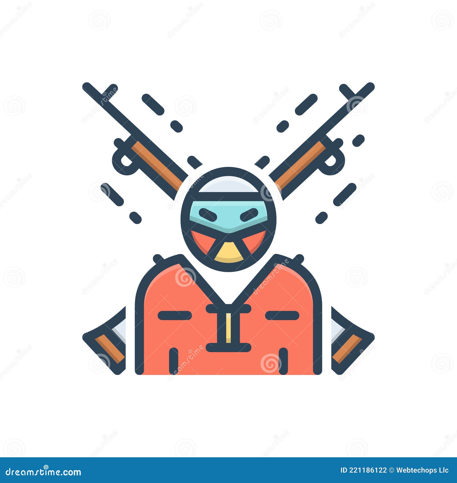 Color Illustration Icon for Extremist, Terrorist and Rebel Stock ...