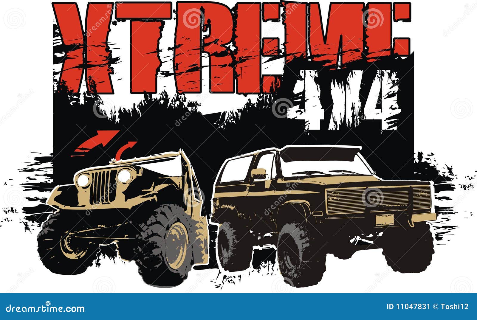 Extremo 4x4 ilustración del vector. Ilustración de militar - 11047831