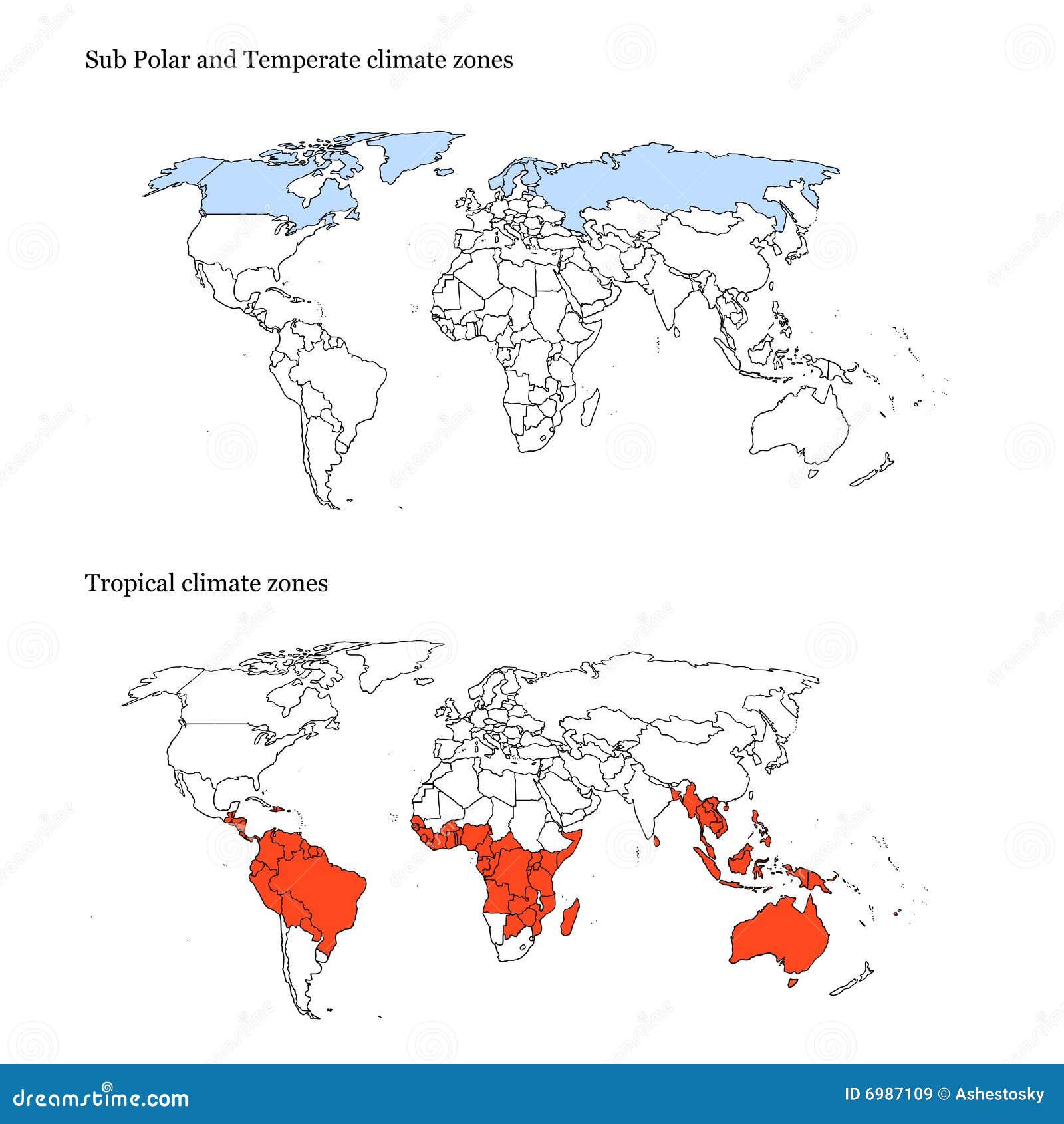 Extremos Do Mapa Das Zonas De Clima Do Mundo Ilustração do Vetor ...