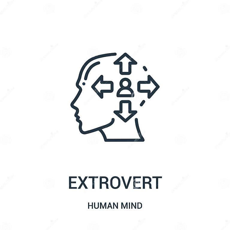 Extrovert Icon Vector from Human Mind Collection. Thin Line Extrovert ...