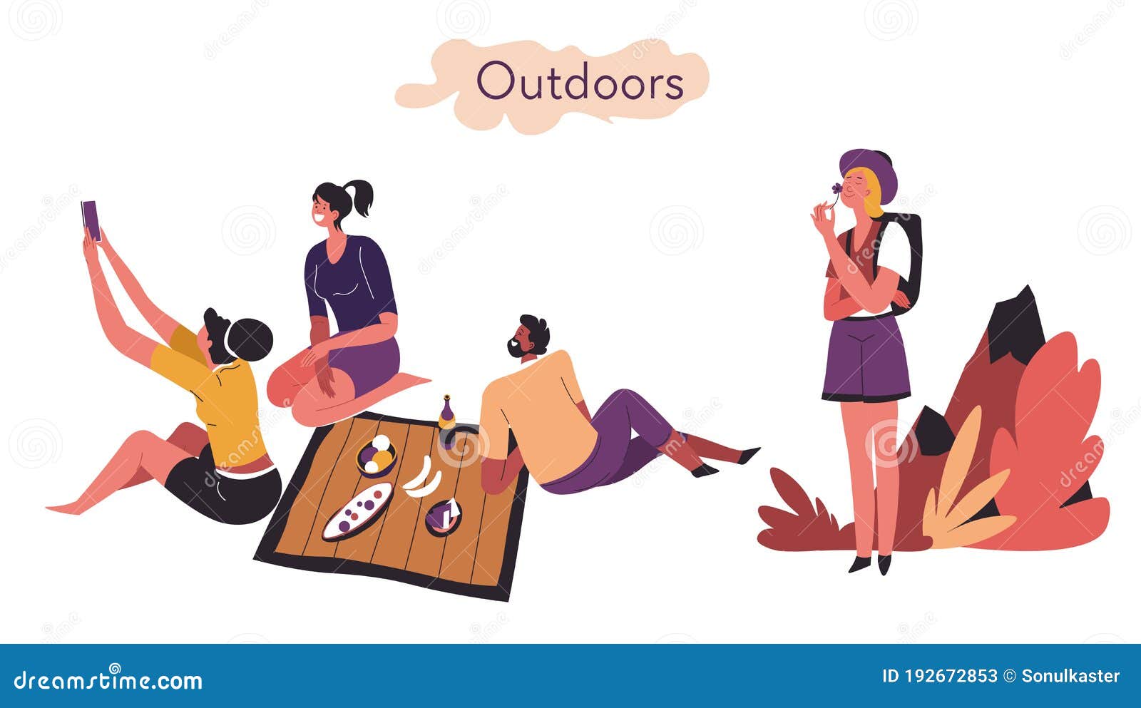 Extrovert and Introvert Comparison of Activities Outdoors Vector Stock ...
