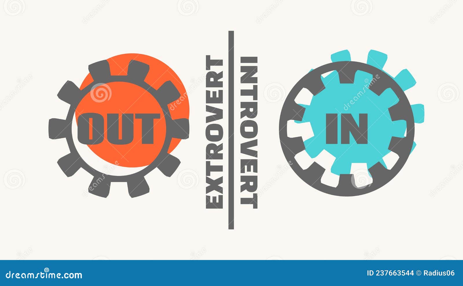 Extrovert and Introvert Concept of Human Psychology Stock Vector ...