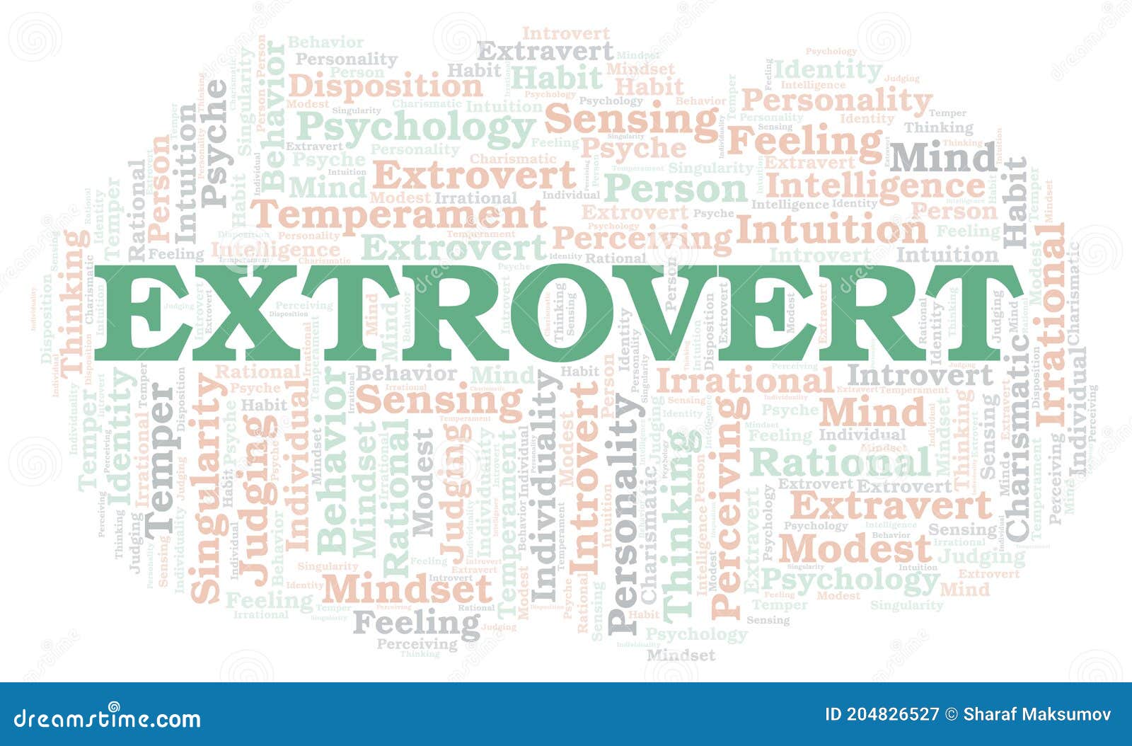 Extrovert Typography Word Cloud Create with the Text only. Stock ...