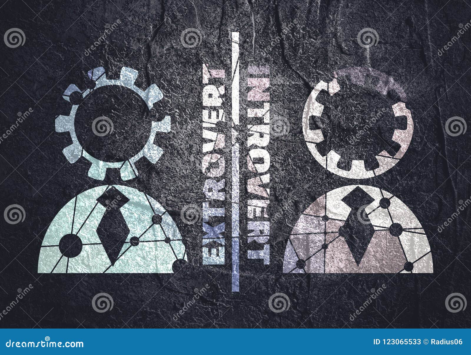 Extrovert vs introvert stock illustration. Illustration of emotion ...