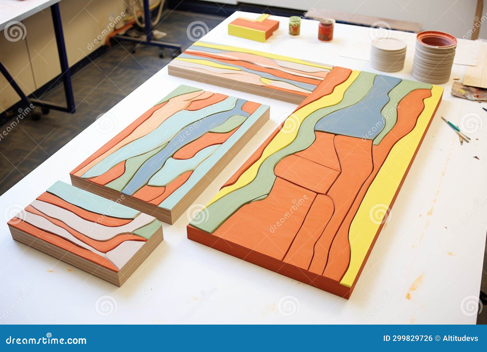 Extruded Clay Slabs Ready for Shaping Stock Photo - Image of ...