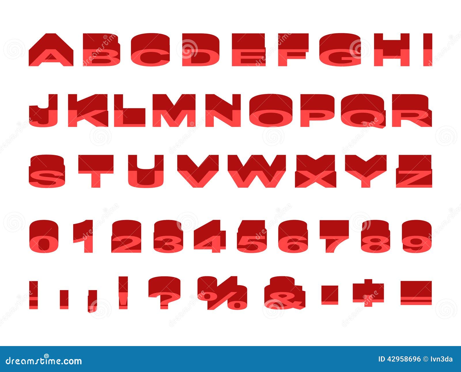 Extruded font angled top stock illustration. Illustration of letter ...