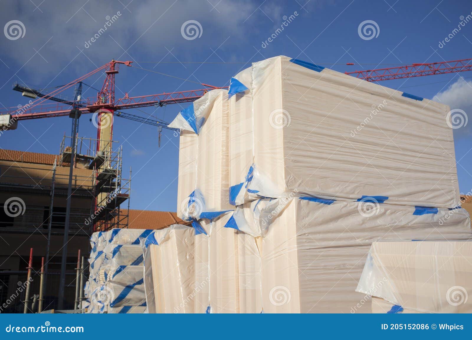 Extruded Polystyrene Foam Packs at Construction Site Stock Photo ...