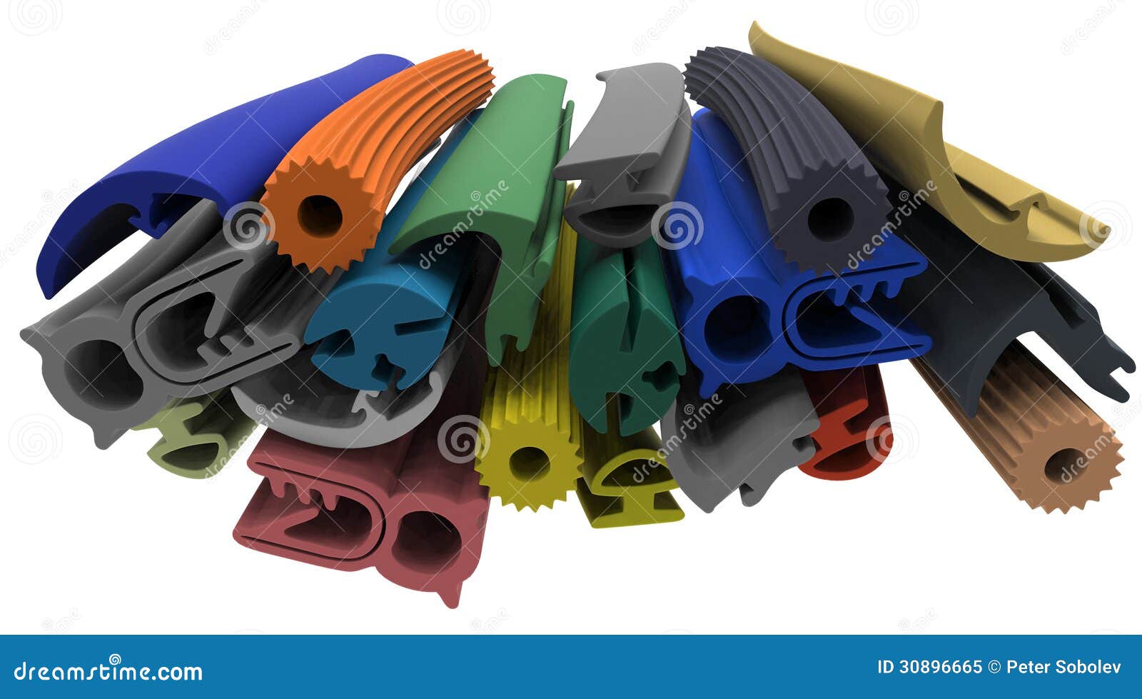 Extruded Rubber Profile (sealing) Stock Illustration - Illustration of ...