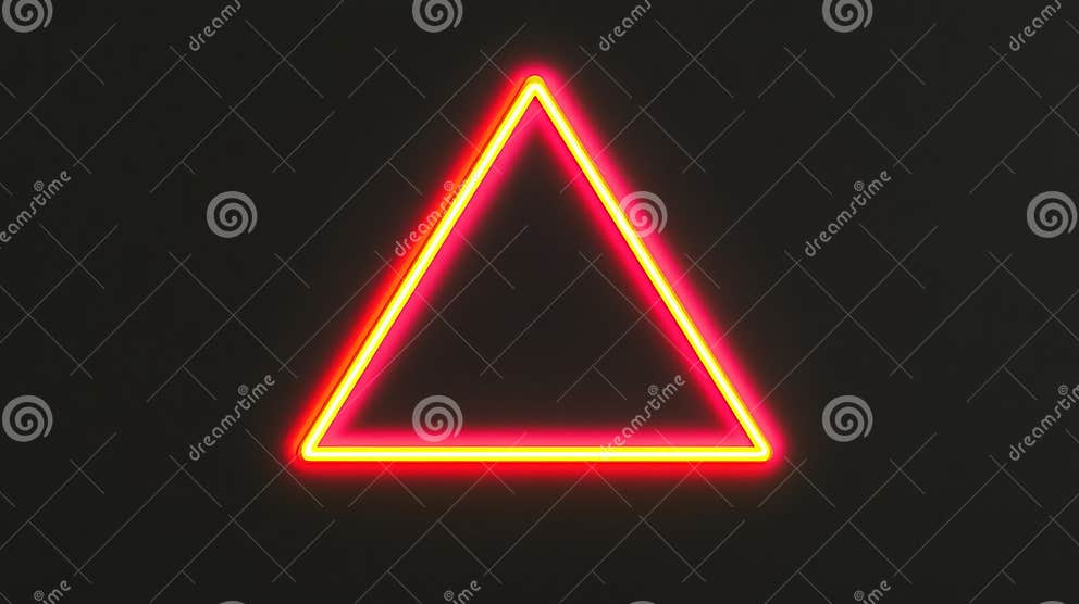 Extruded Triangle with Orange Illumination Trim on Black Surface with ...