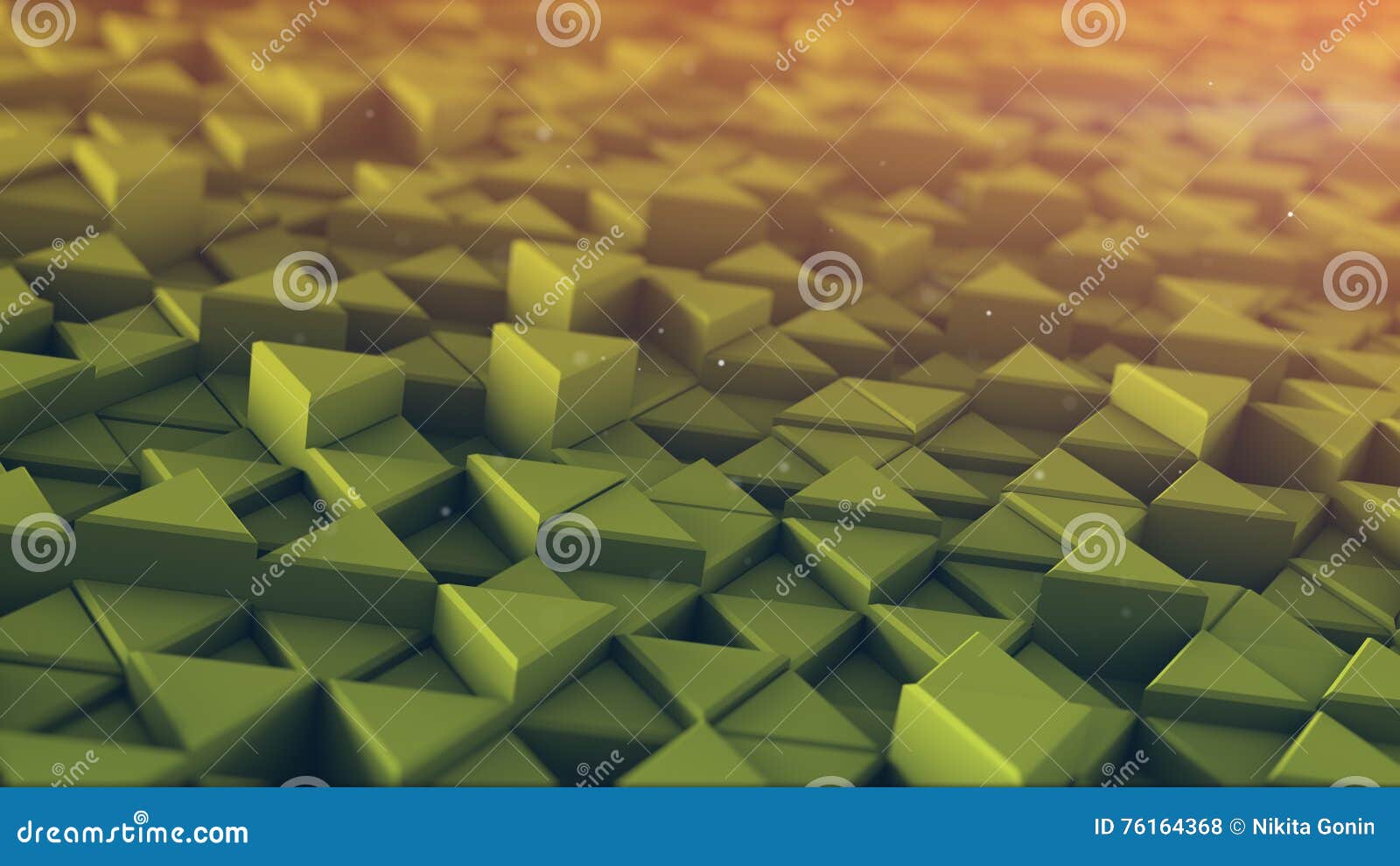 Extruded Triangles Toned Mosaic 3D Render Stock Illustration ...