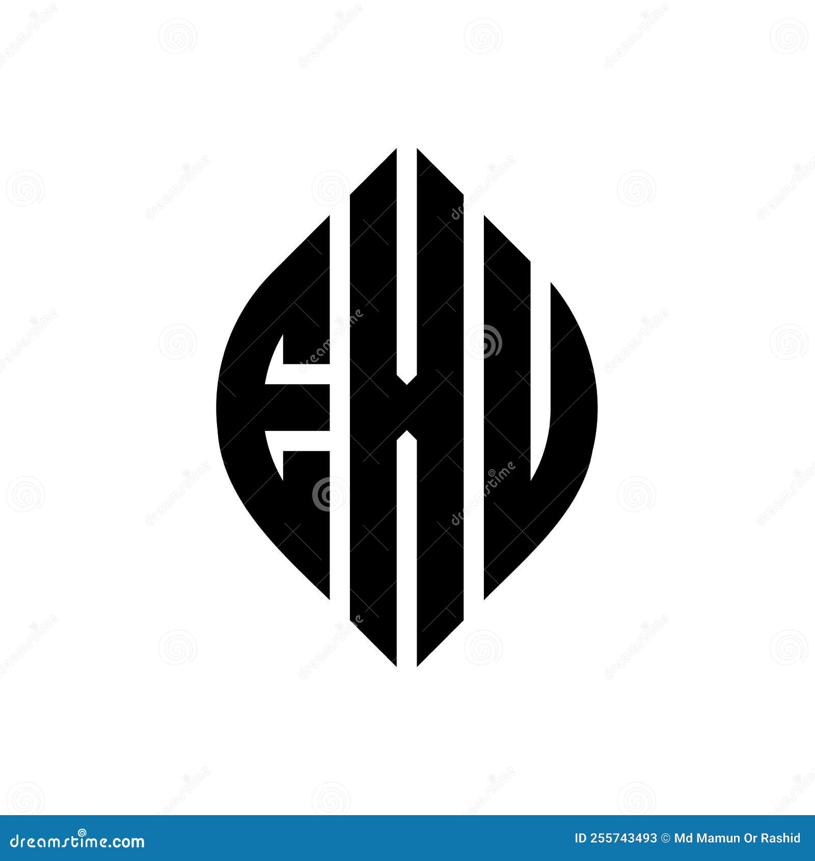 EXU Circle Letter Logo Design with Circle and Ellipse Shape. EXU ...