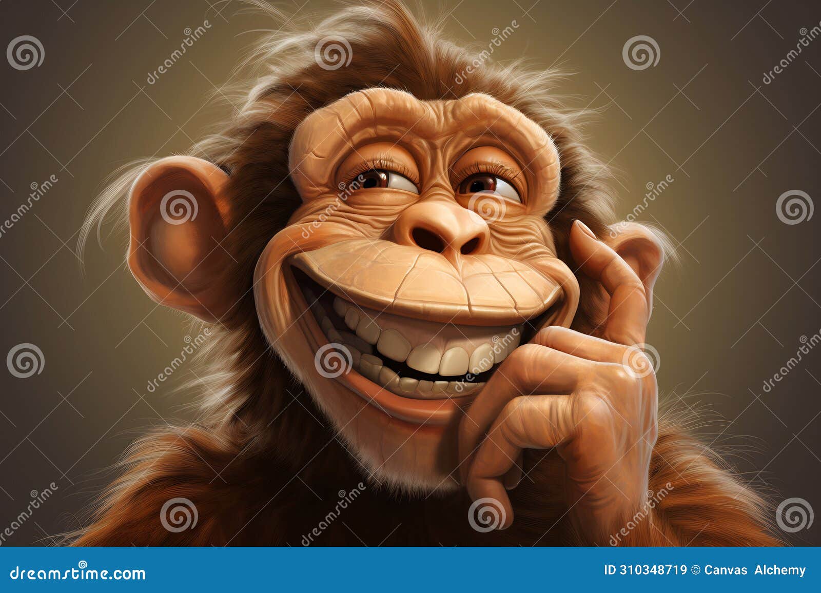 Exuberant Cartoon Monkey stock image. Image of wildlife - 310348719