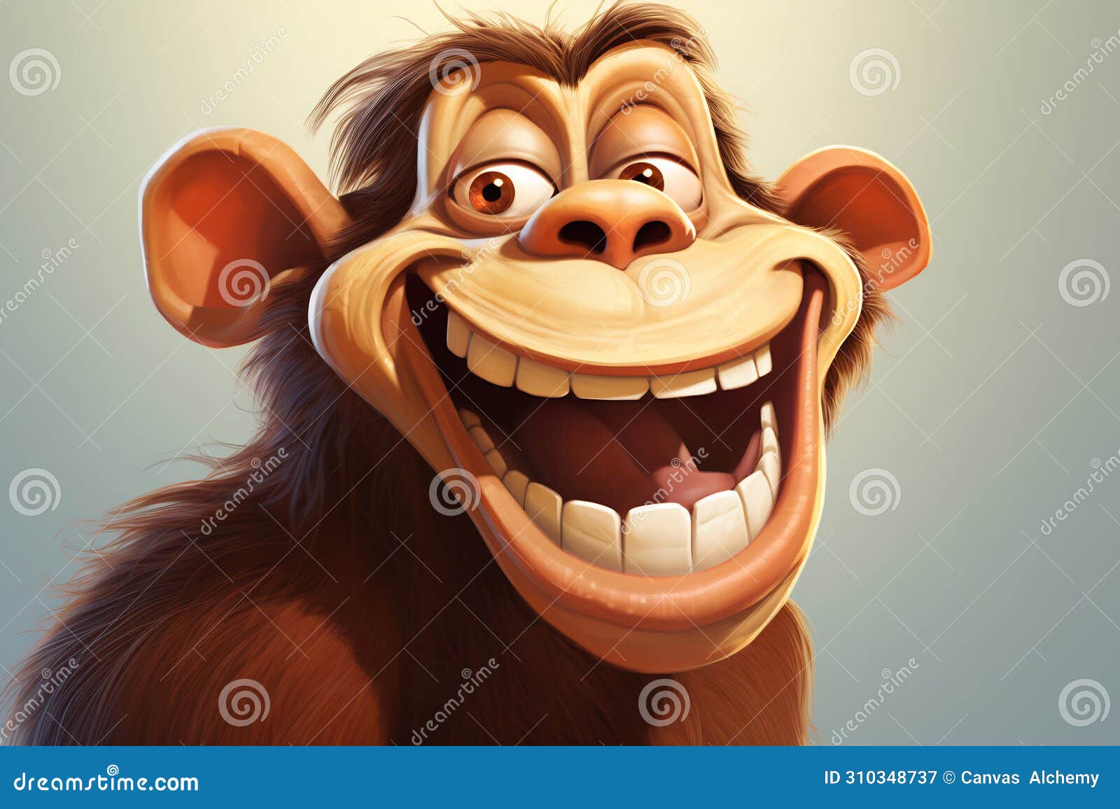 Exuberant Cartoon Monkey stock image. Image of monkey - 310348737