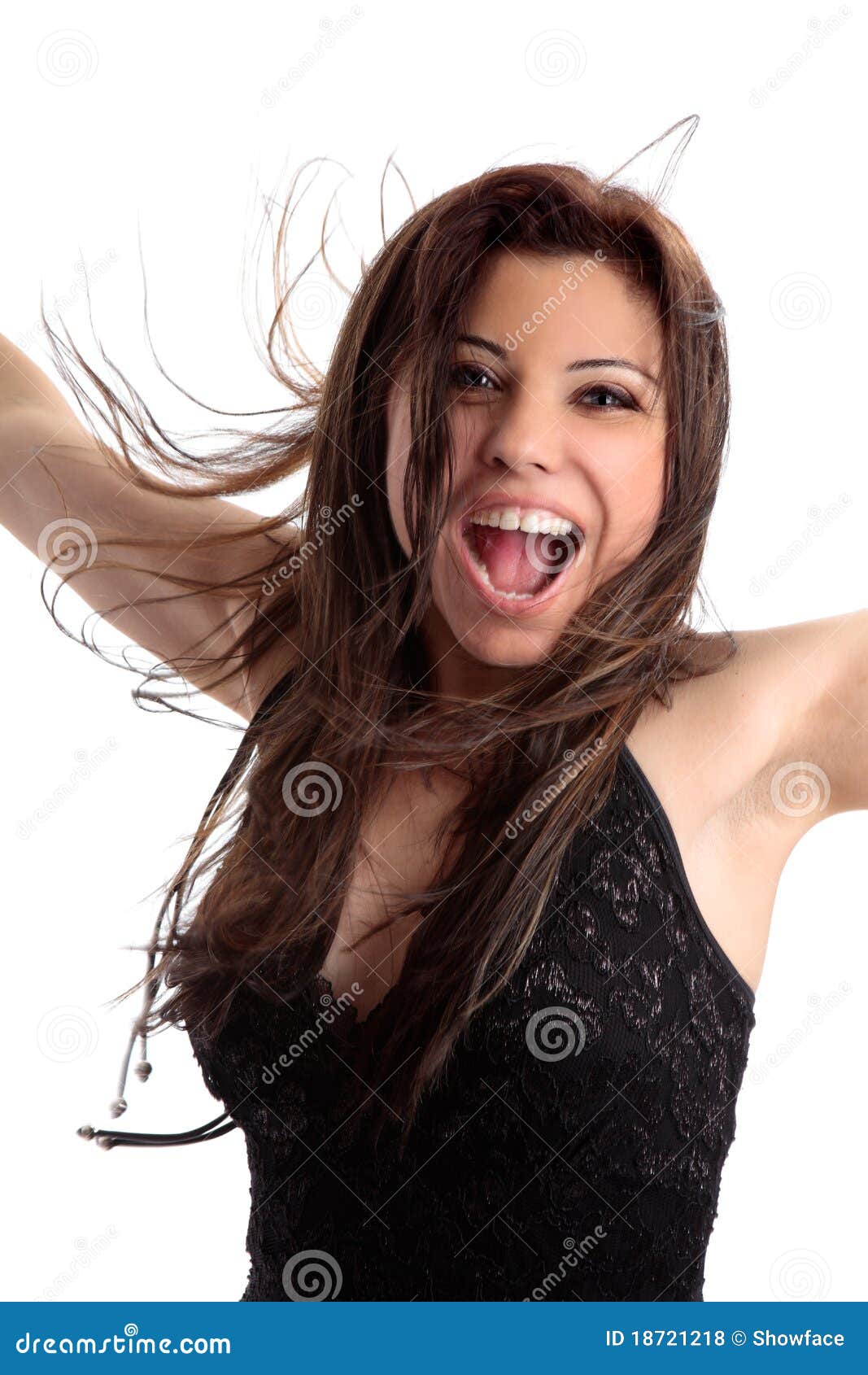 Exuberant Excited Happy Fun Woman Stock Photo - Image of girl ...