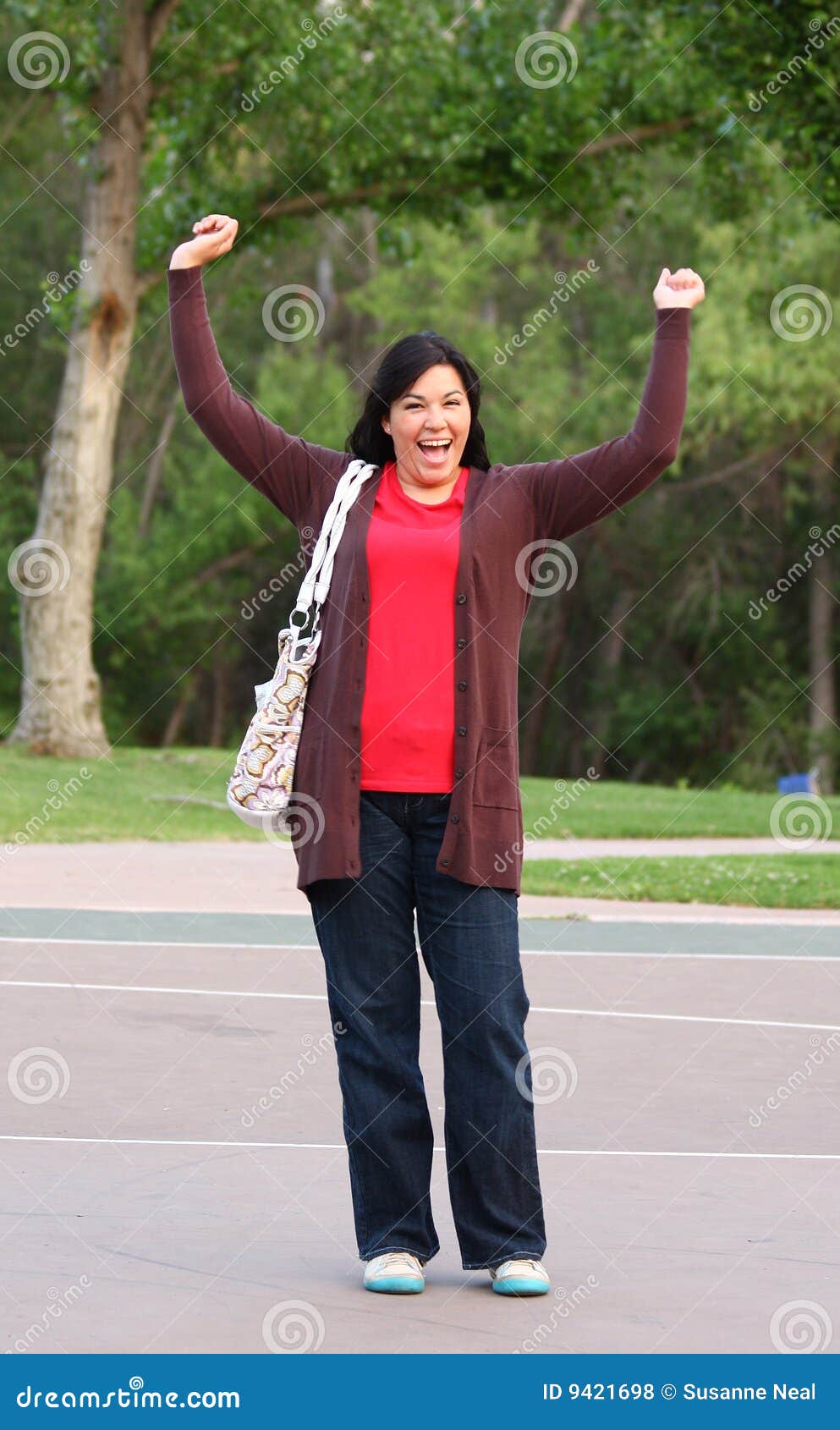 Exuberant, excited woman stock photo. Image of mother - 9421698