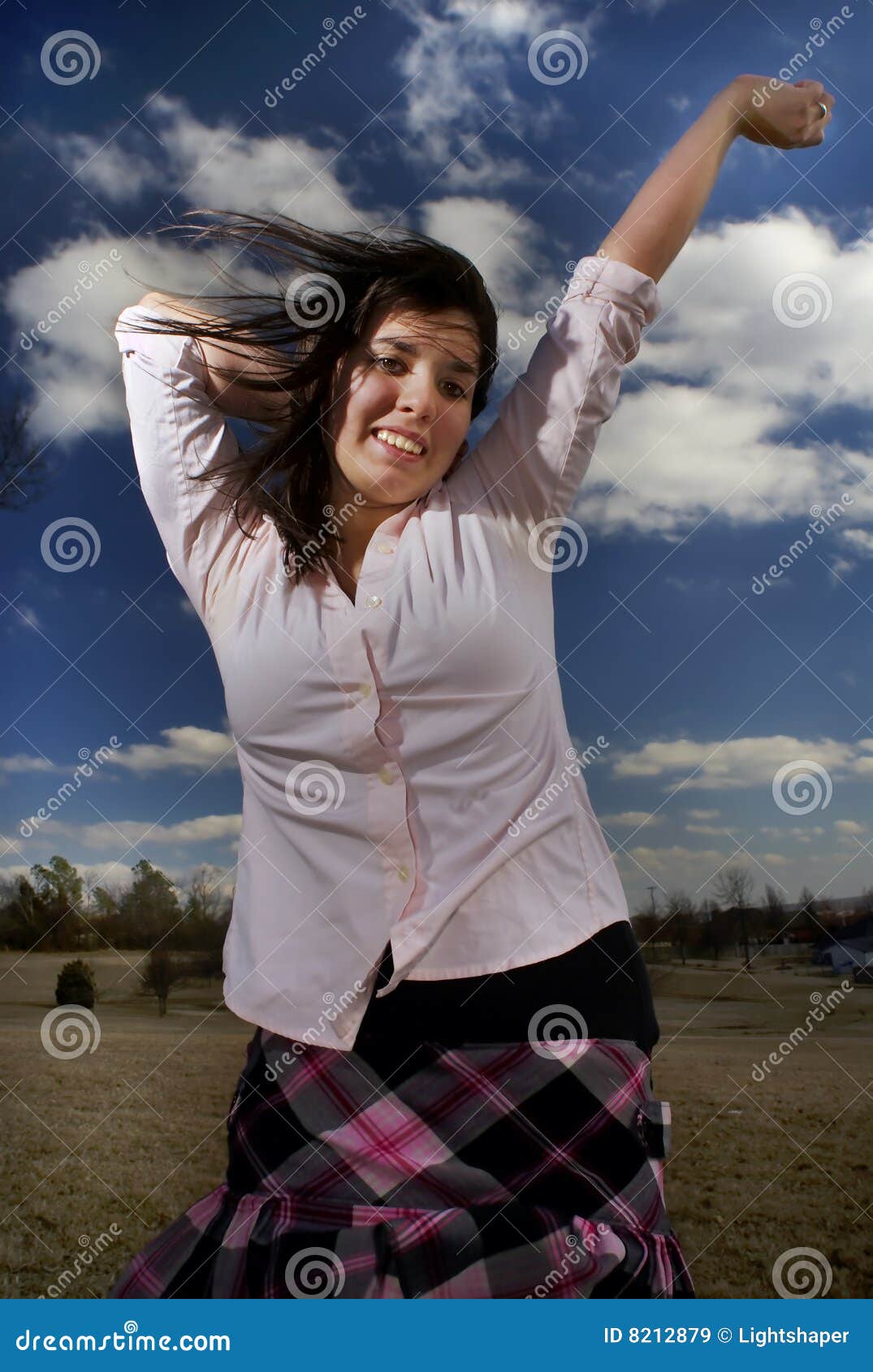 Exuberant girl stock image. Image of female, teen, pink - 8212879