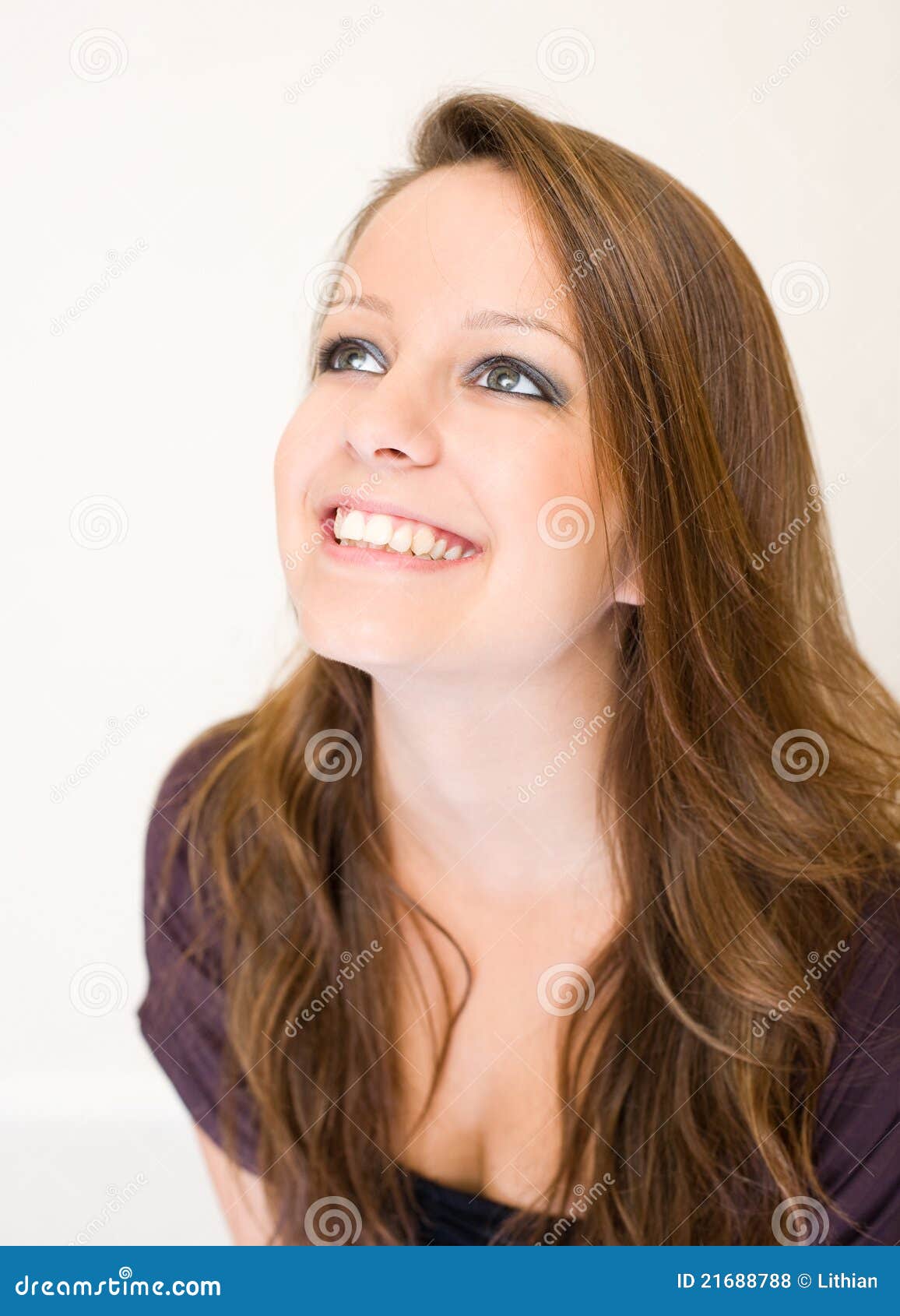 Exuberant Young Brunette Woman. Stock Photo - Image of woman, beautiful ...