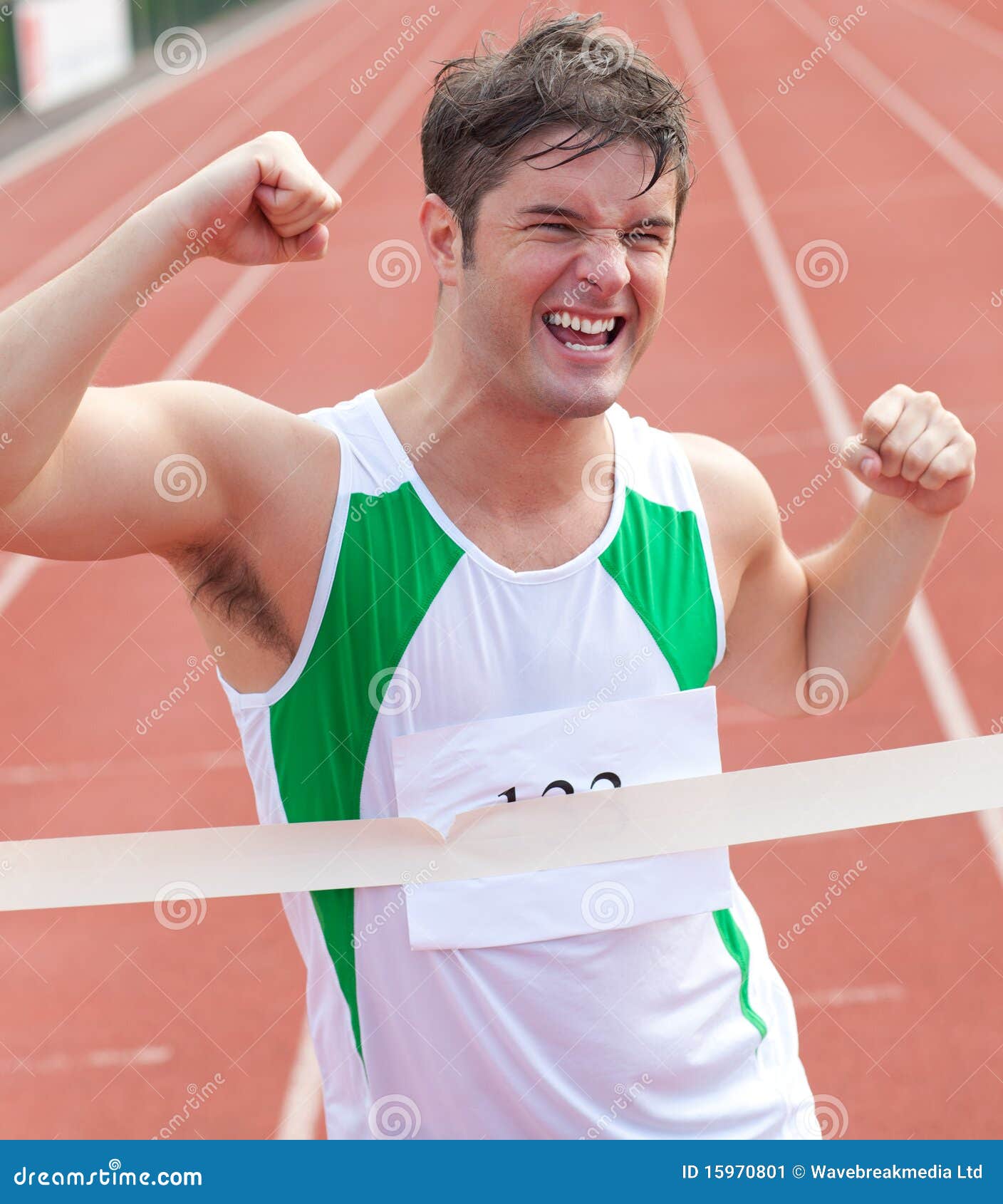 Exulting Sprinter Showing Expression of Victory Stock Image - Image of ...