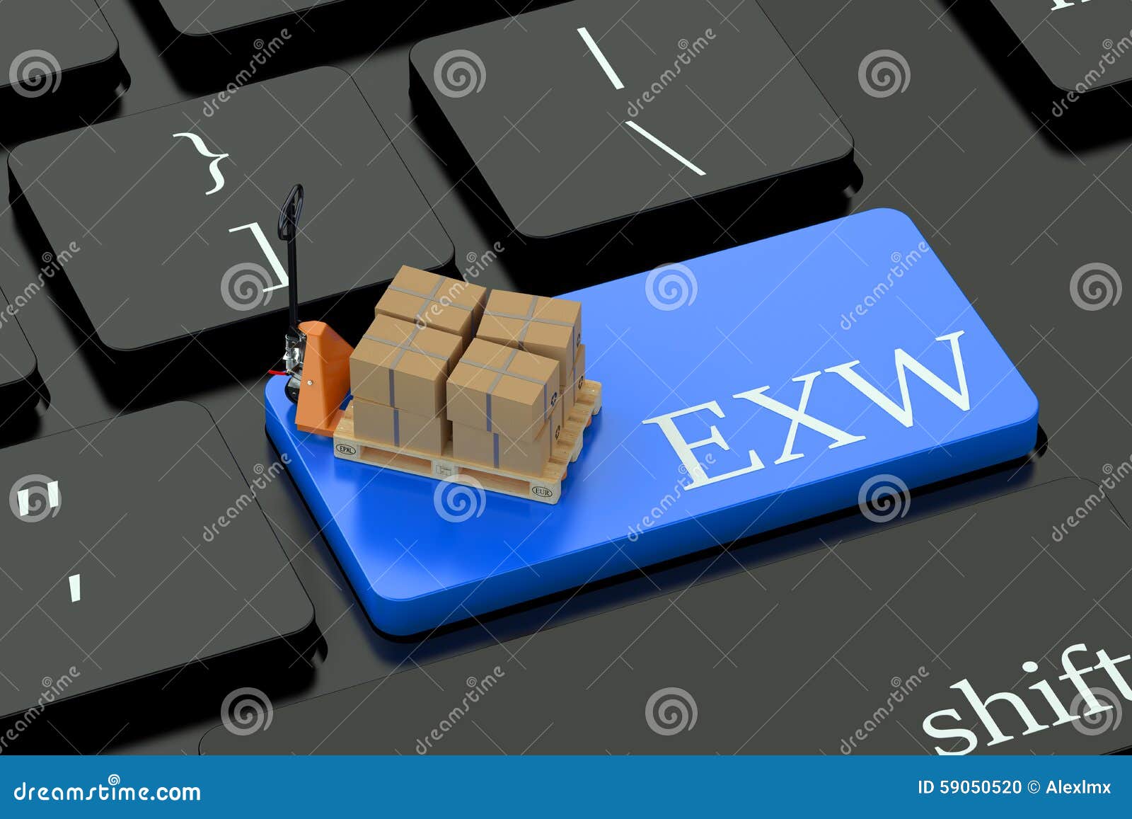 EXW Deliwery Terms Concept on Keyboard Button Stock Illustration ...