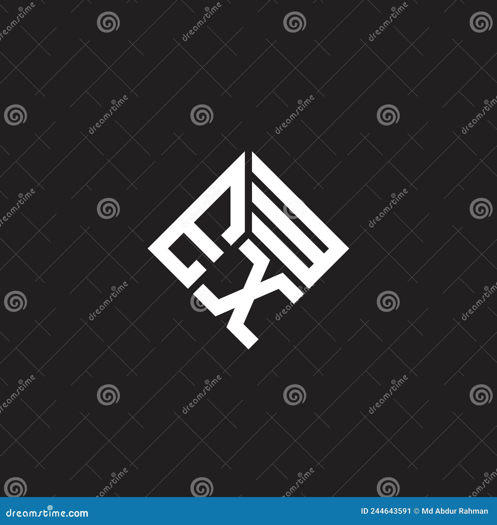 EXW Letter Logo Design On Black Background. EXW Creative Initials ...