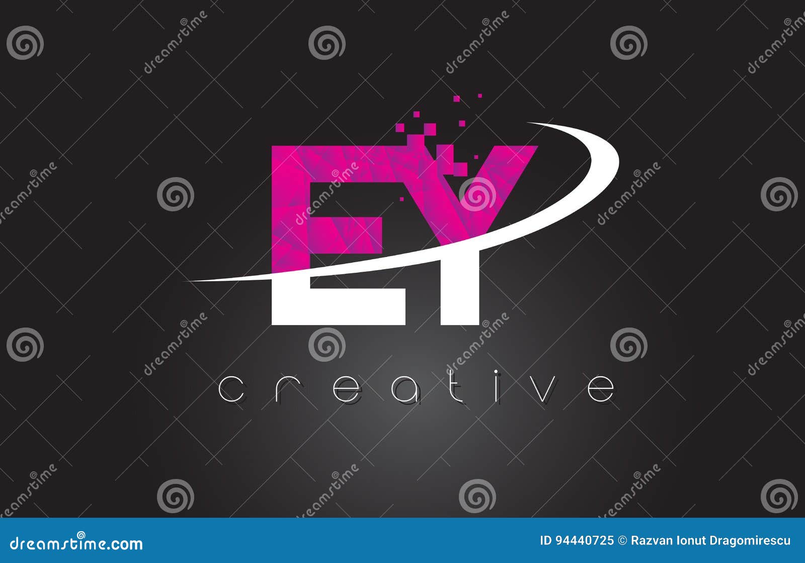 EY E Y Creative Letters Design with White Pink Colors Stock Vector ...