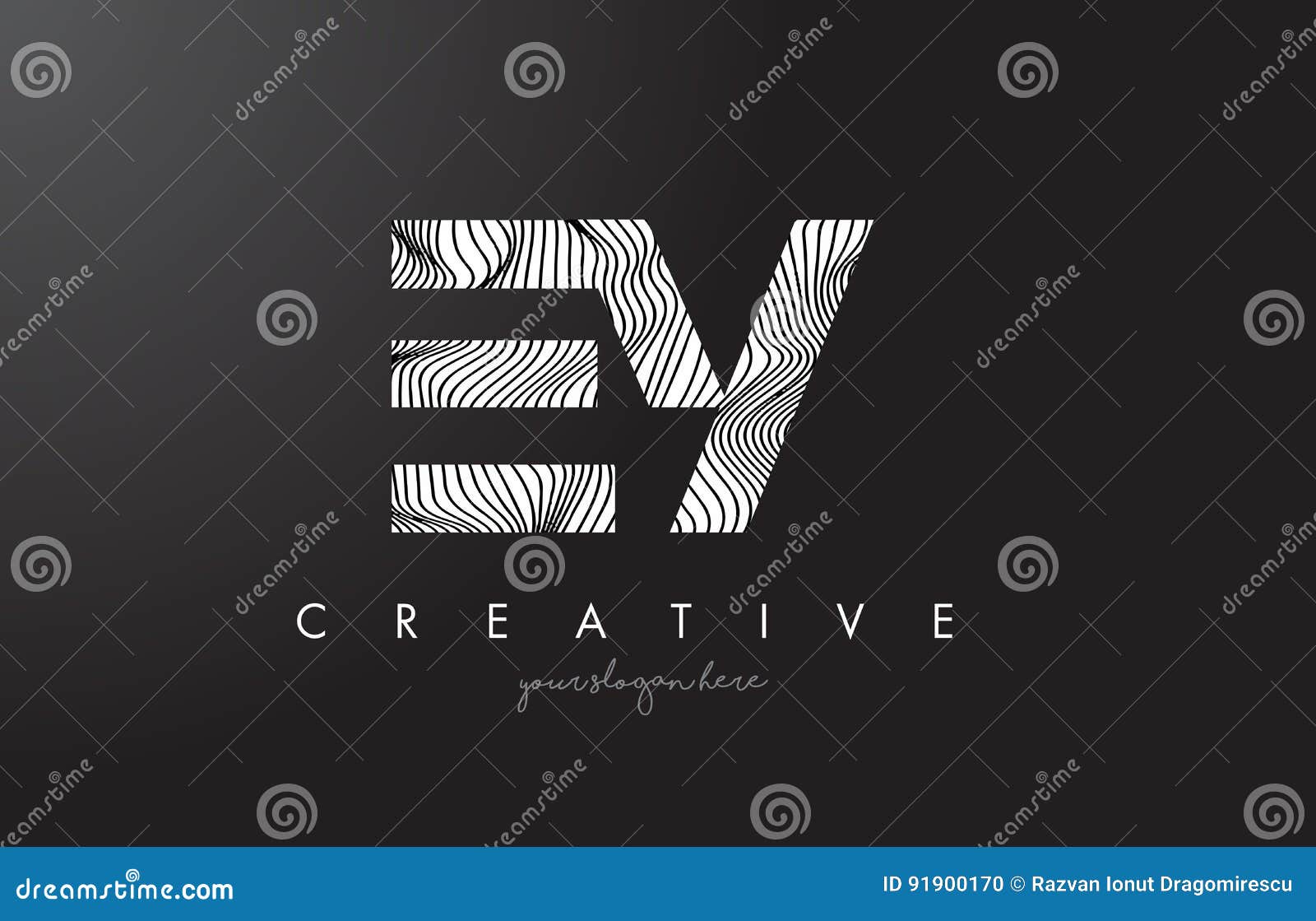 EY E Y Letter Logo With Zebra Lines Texture Design Vector ...