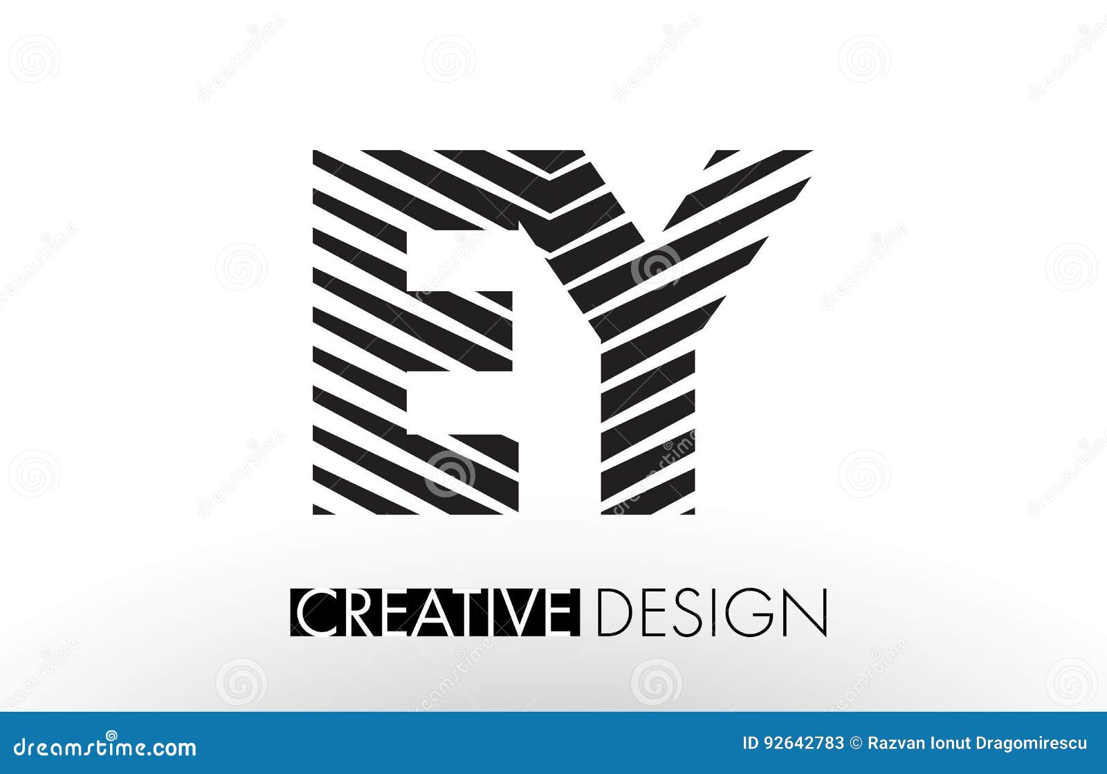 EY E Y Lines Letter Design with Creative Elegant Zebra Stock Vector ...