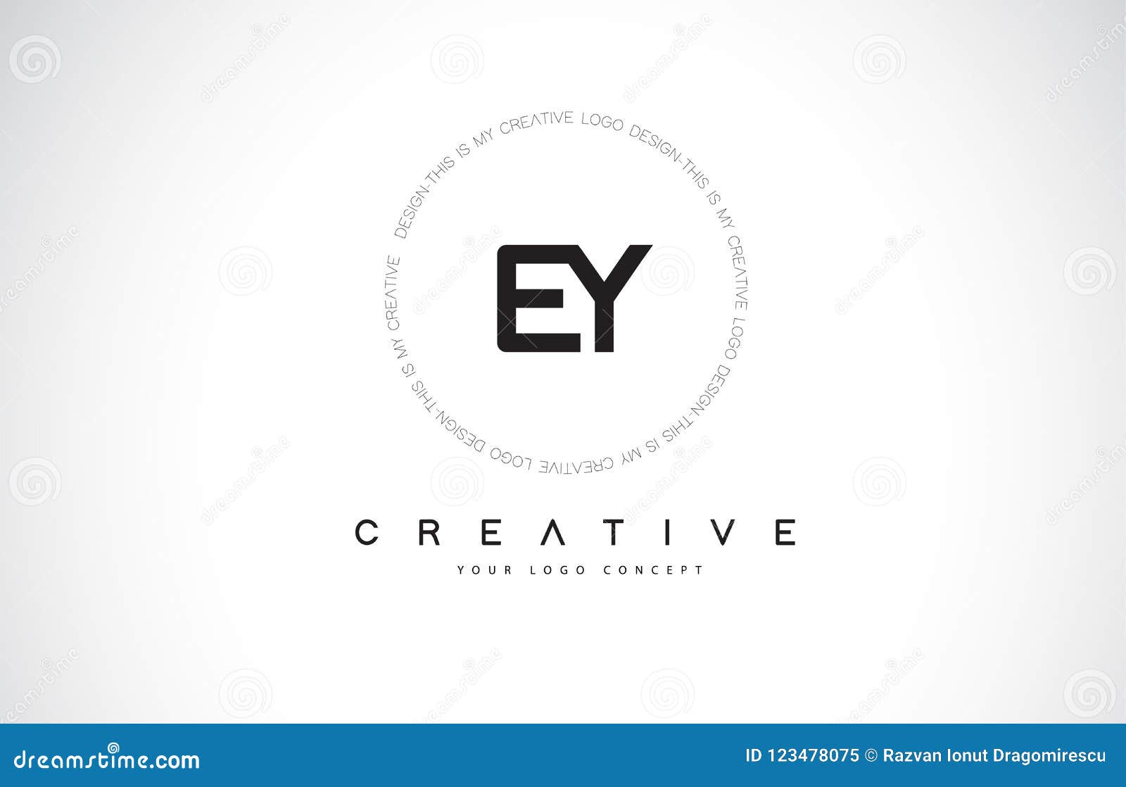 EY E Y Logo Design Con La Letra Creativa Blanco Y Negro Vec Del Texto ...