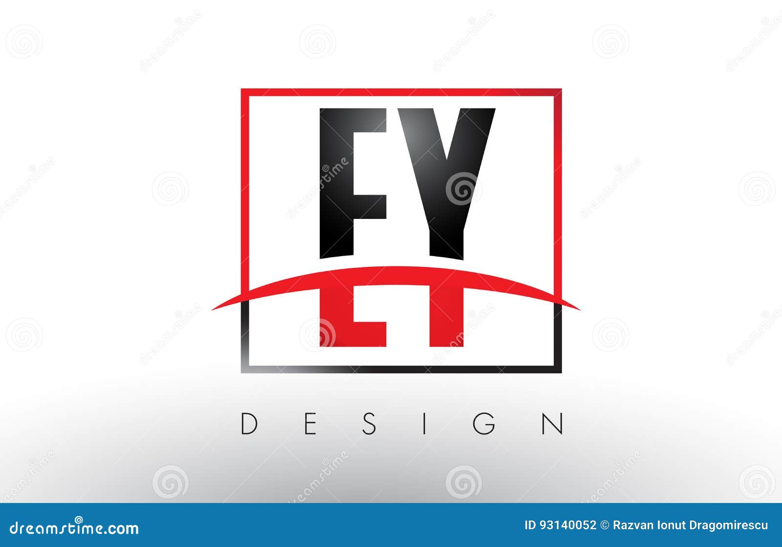 EY E Y Logo Letters with Red and Black Colors and Swoosh. Stock Vector ...