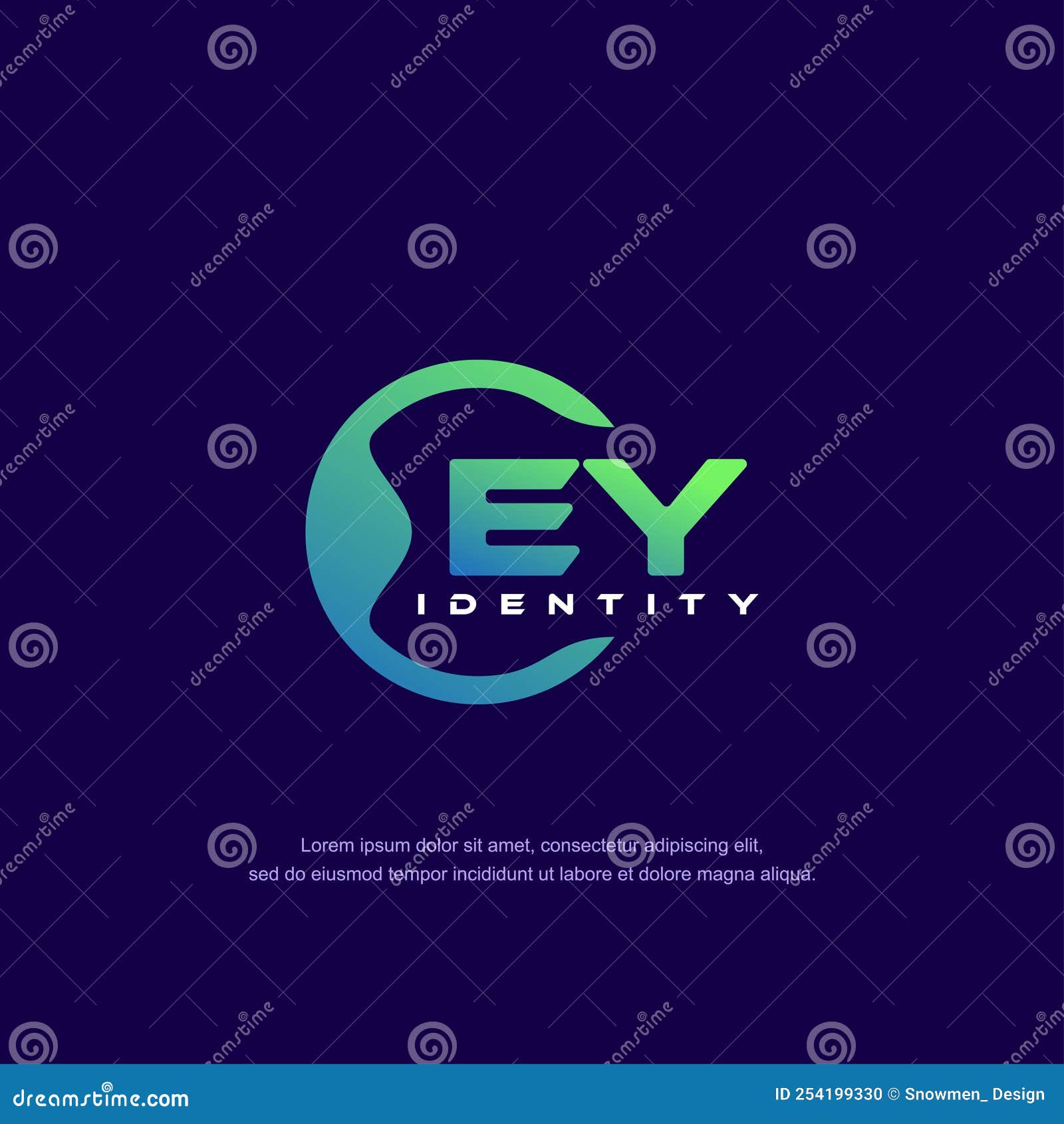 EY Initial Letter Circular Line Logo Template Vector with Gradient ...