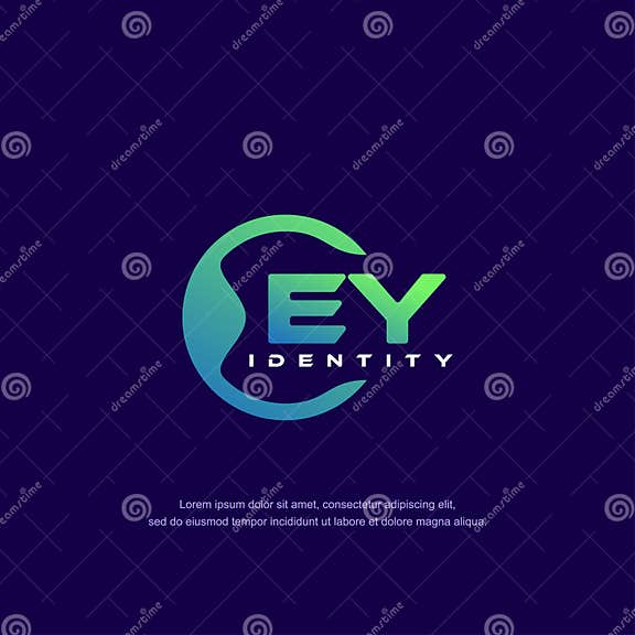 EY Initial Letter Circular Line Logo Template Vector with Gradient ...