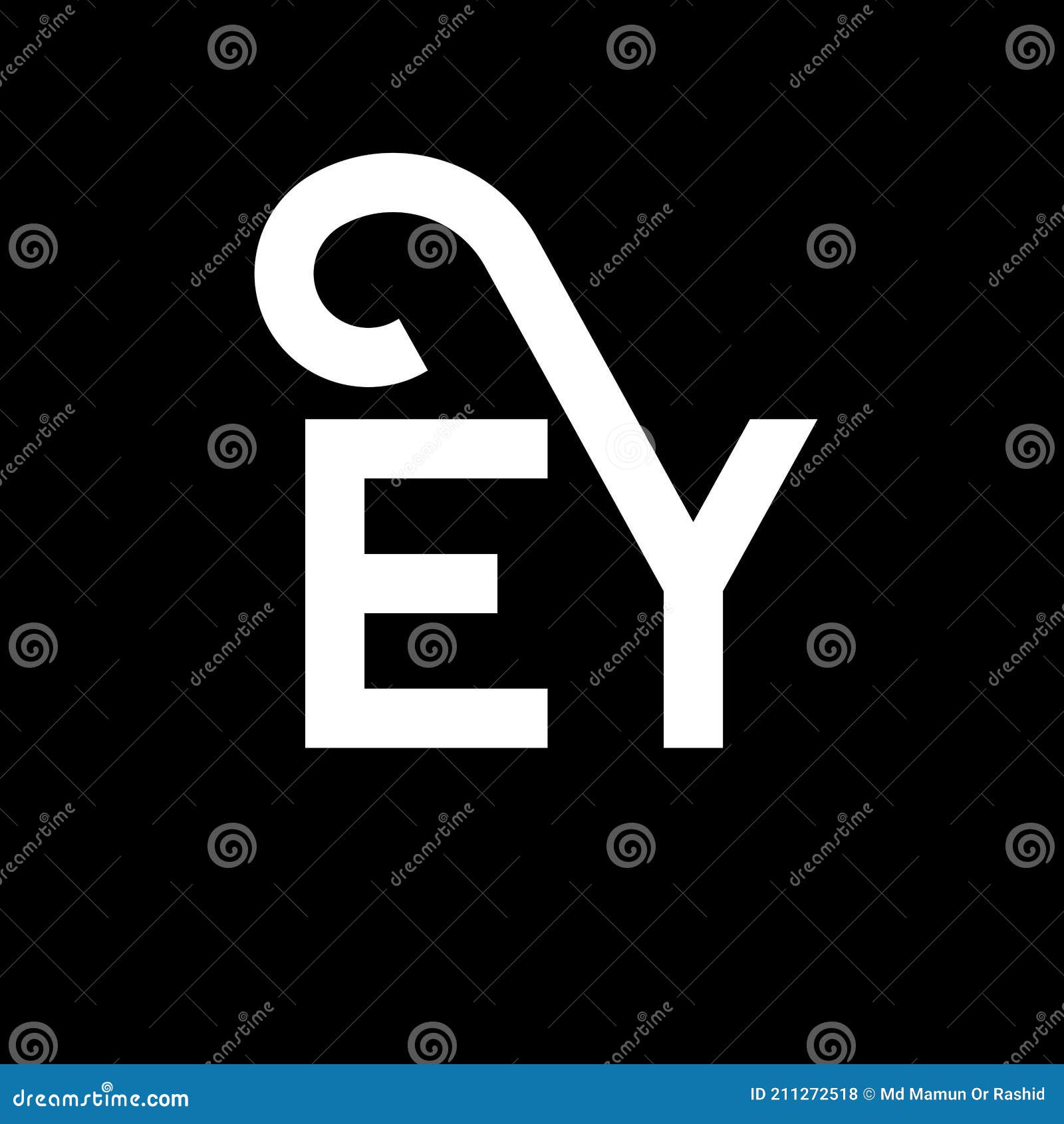 EY Letter Logo Design on Black Background. EY Creative Initials Letter ...
