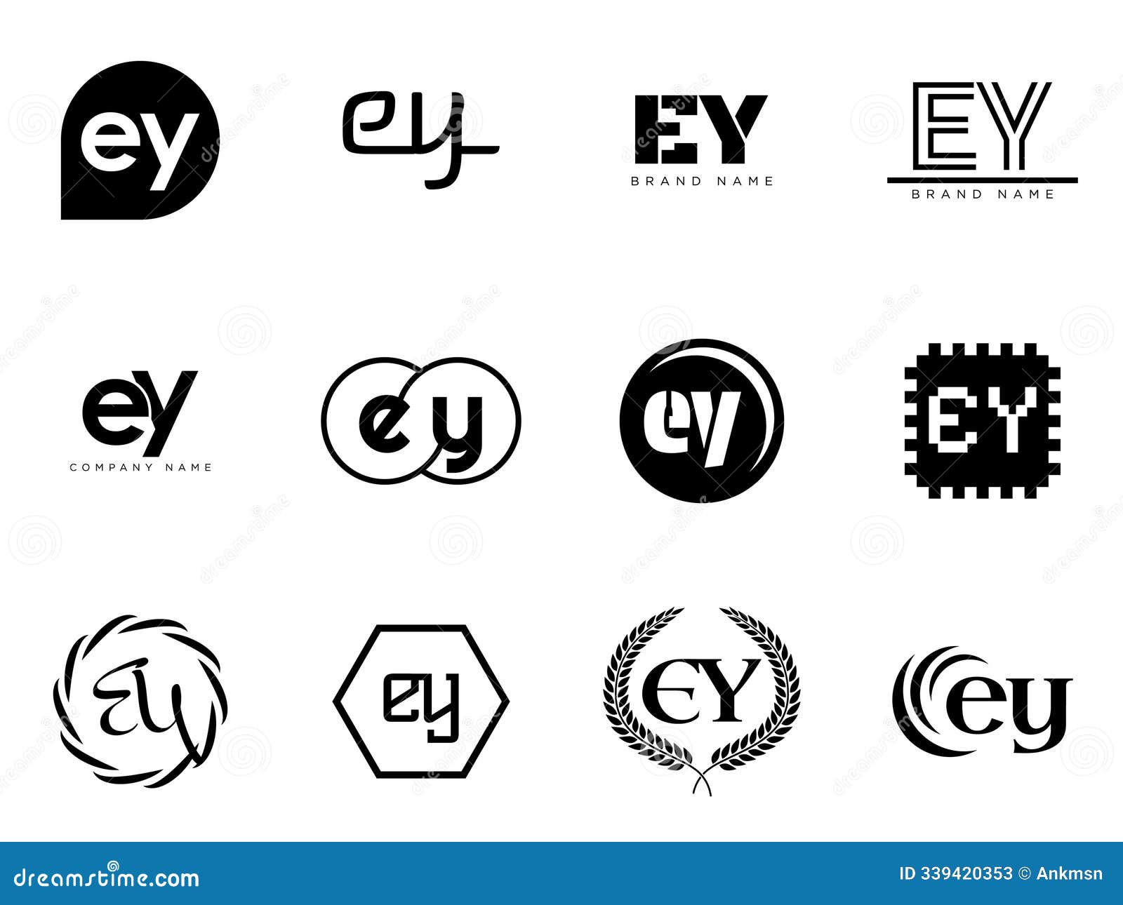 EY Logo Company Template. Letter E and Y Logotype Stock Illustration ...