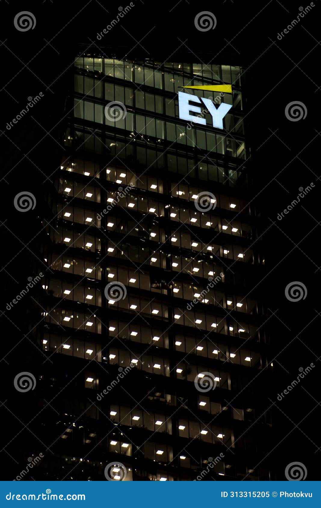 EY sign on the building editorial image. Image of logo - 313315205