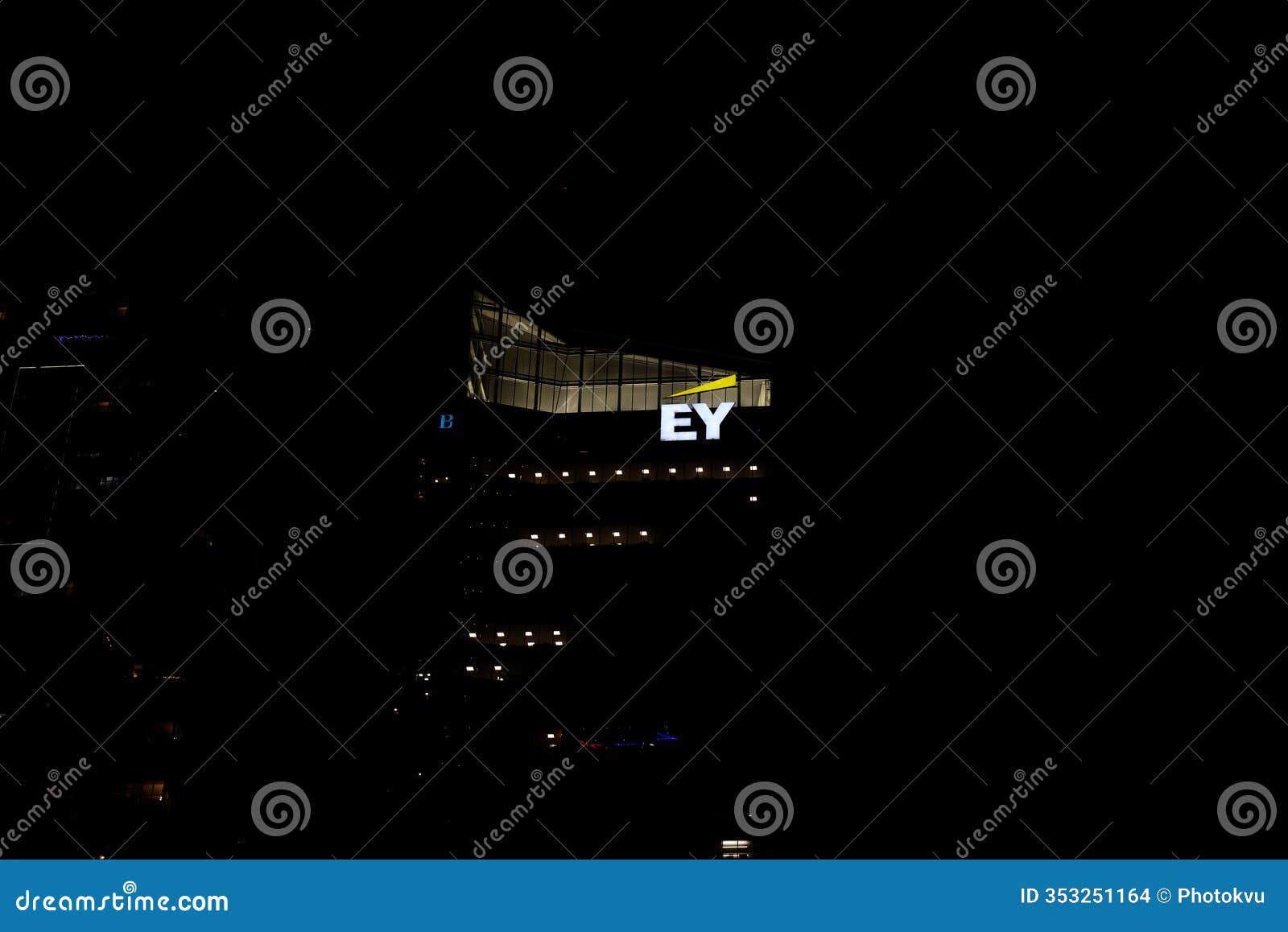 EY sign on the building editorial stock image. Image of head - 353251164