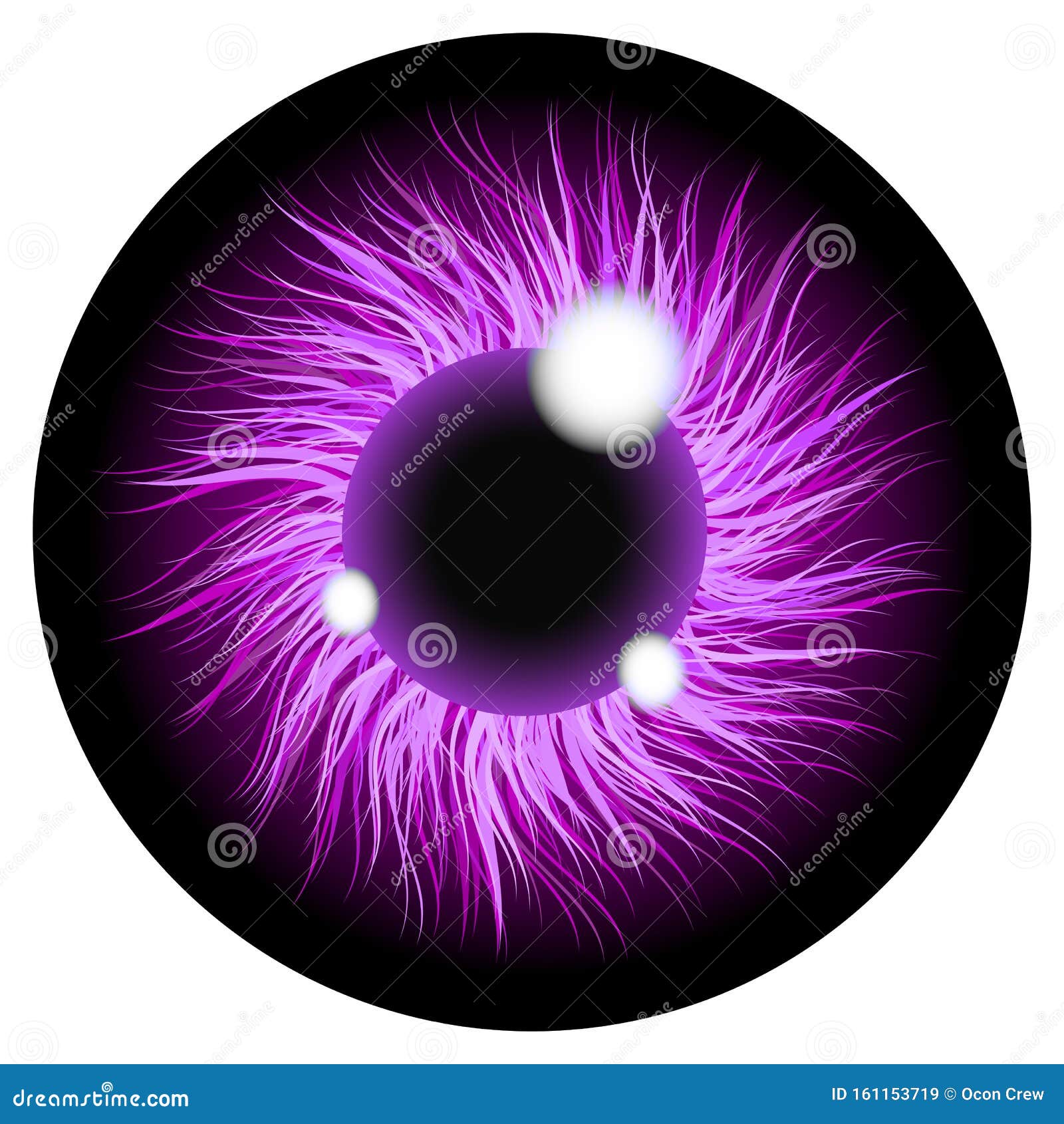 Purple Eyes Realistic Illustration Retina Iris Pupil , Contact Lens ...