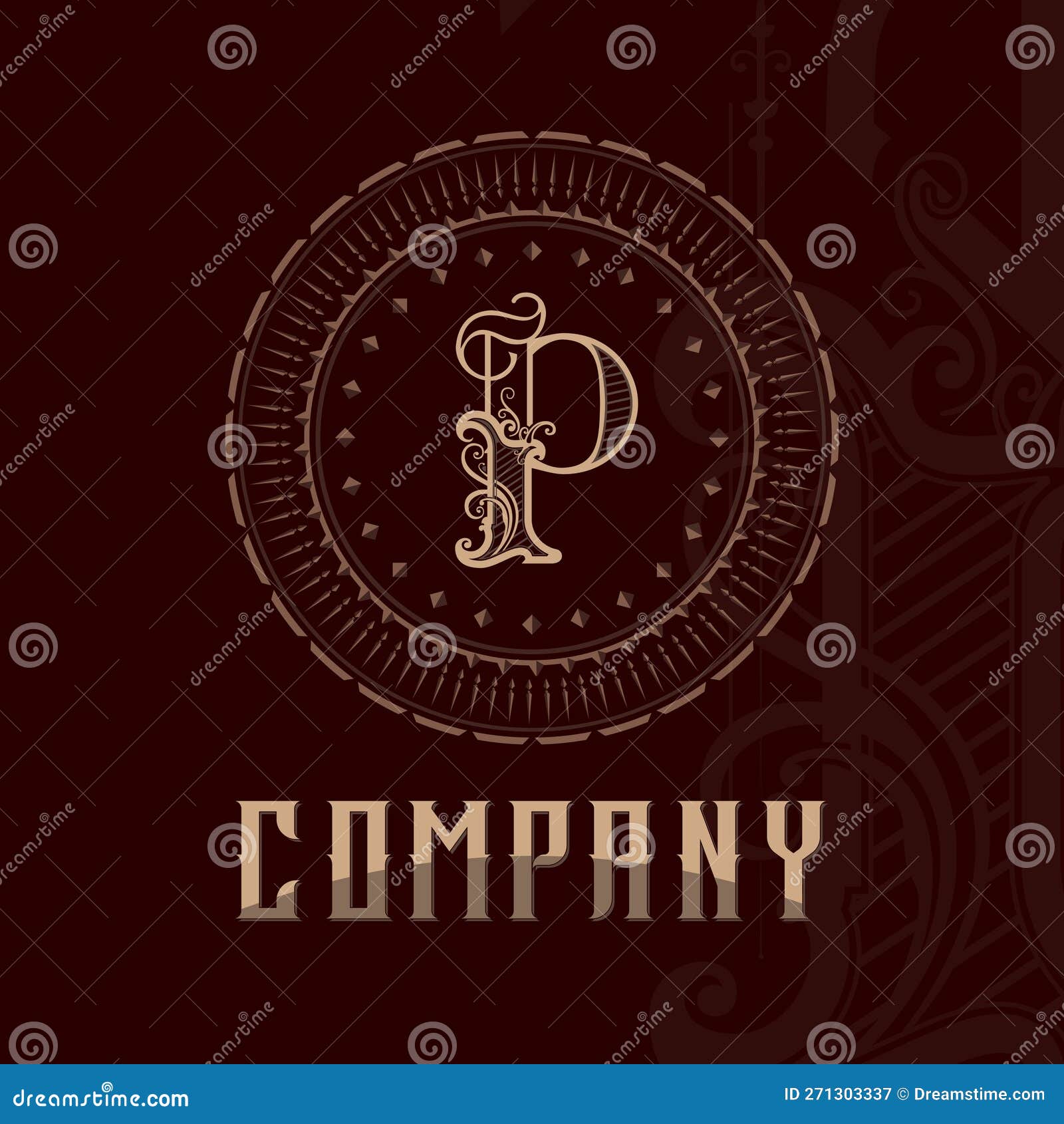 Elegant letter p stock vector. Illustration of insignia - 271303337