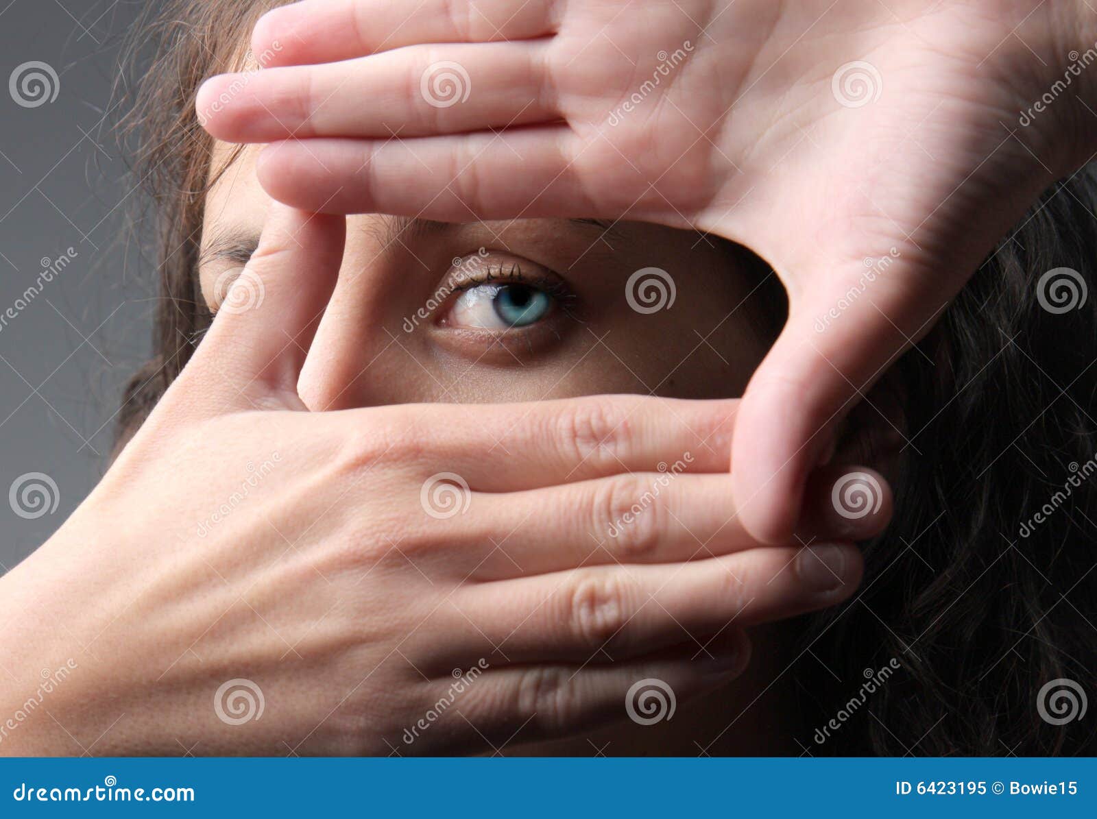 Eye stock image. Image of hand, bright, face, eyesight - 6423195